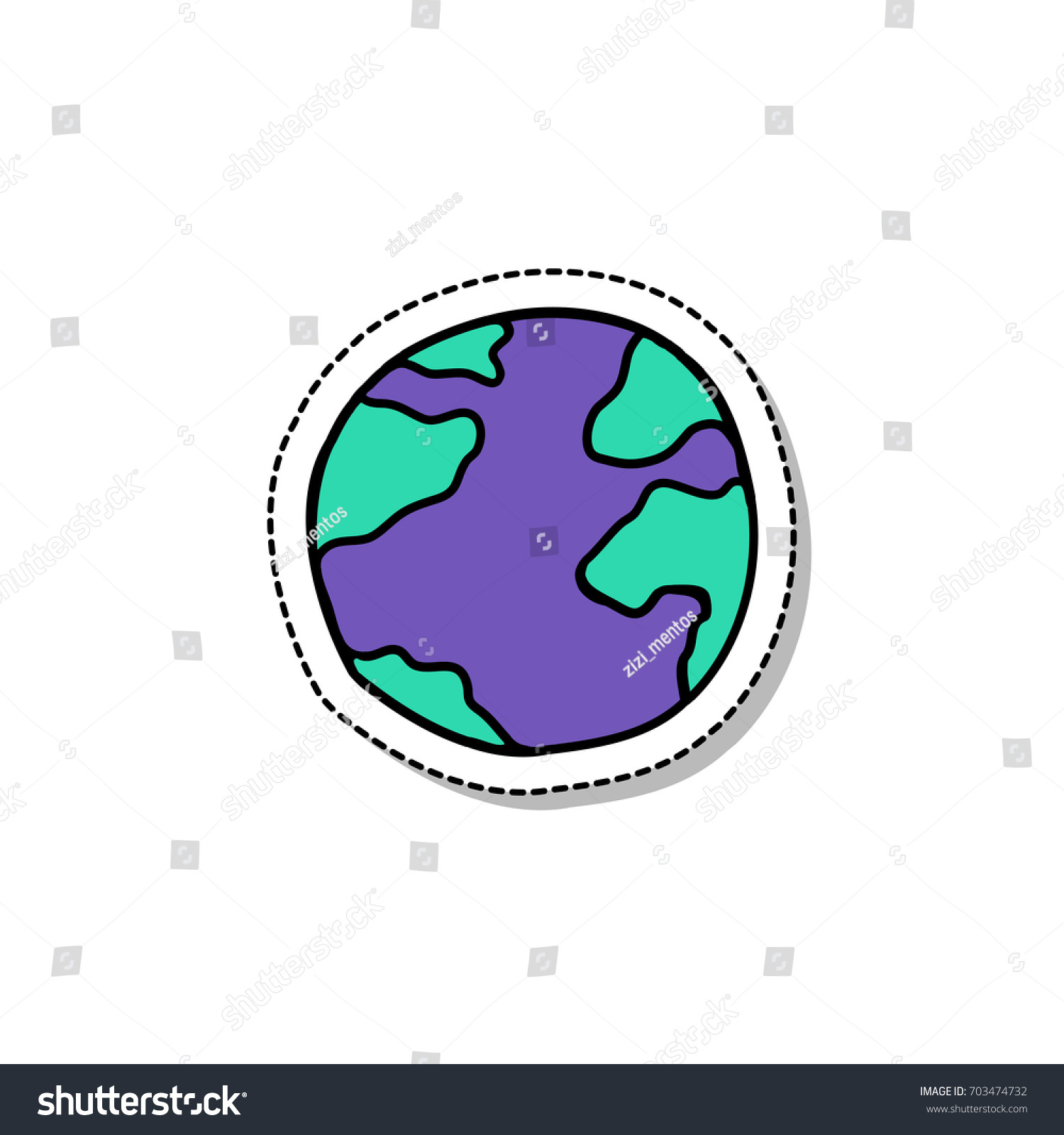 Earth Doodle Icon Stock Vector (Royalty Free) 703474732 | Shutterstock