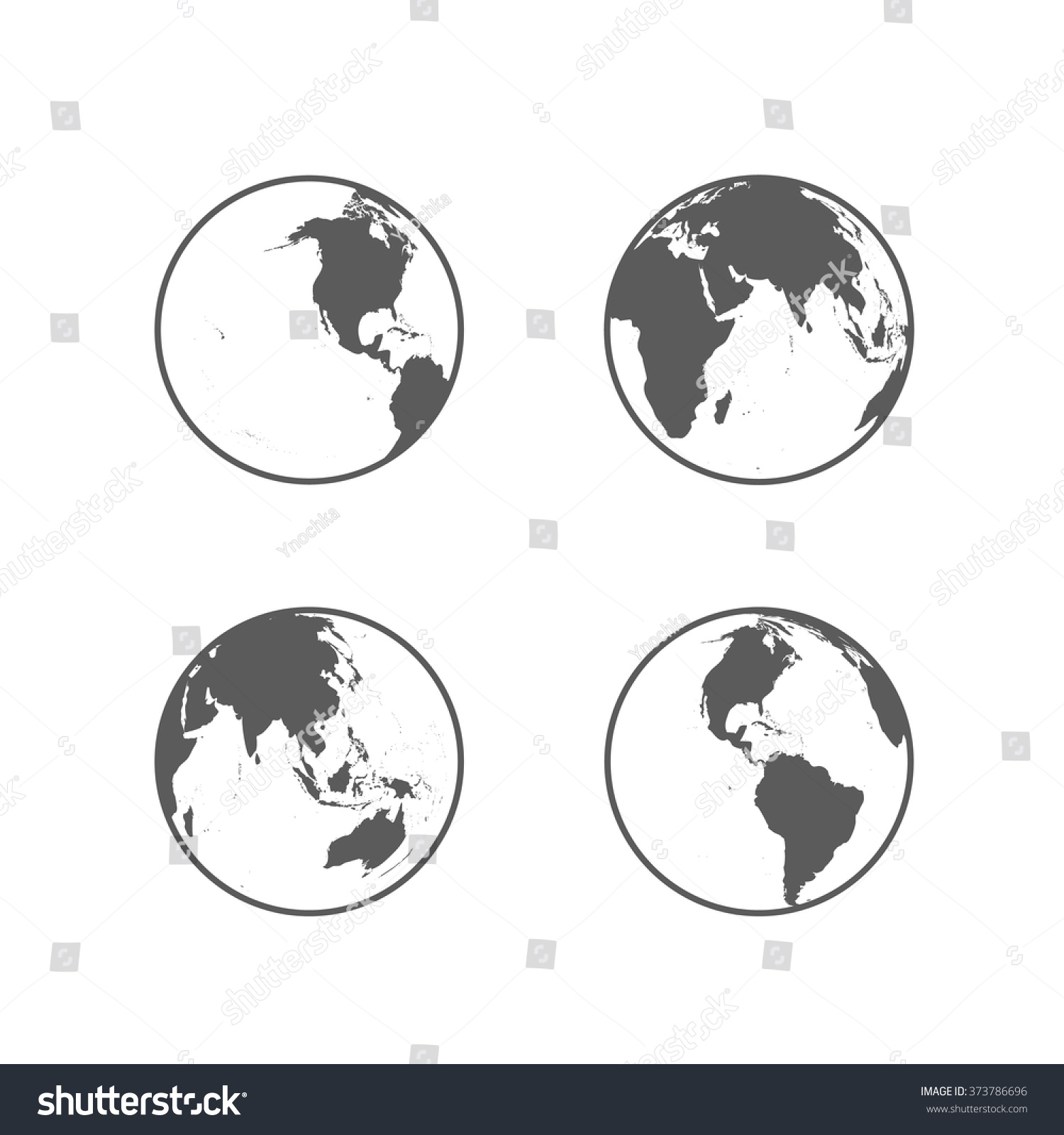 Earth Globe Emblem Icon Set Vector Stock Vector (Royalty Free ...