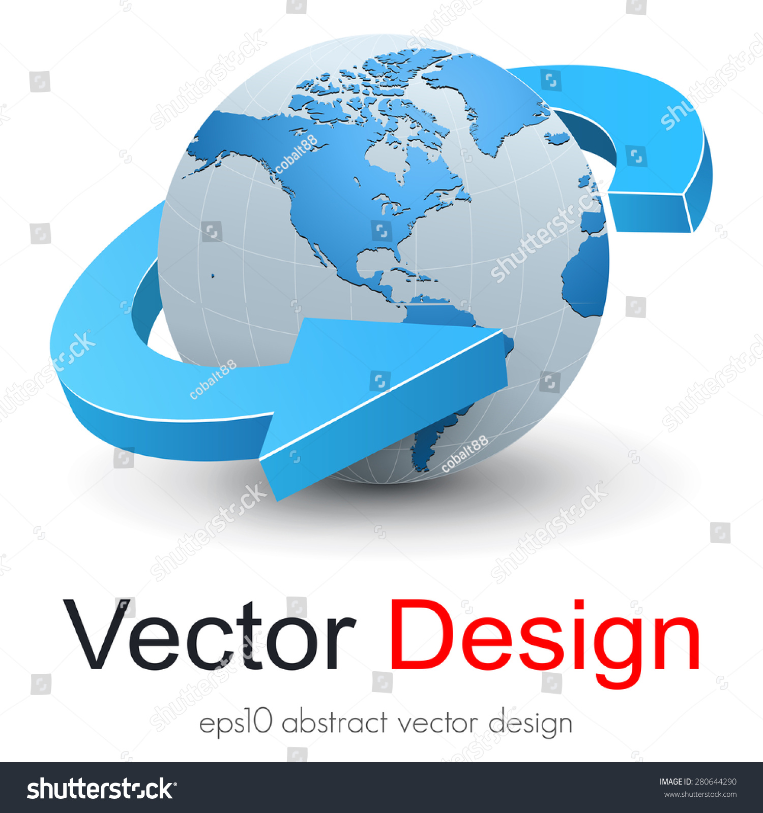 Earth Globe Planet Dynamic Arrow 3d Stock Vector (Royalty Free) 280644290