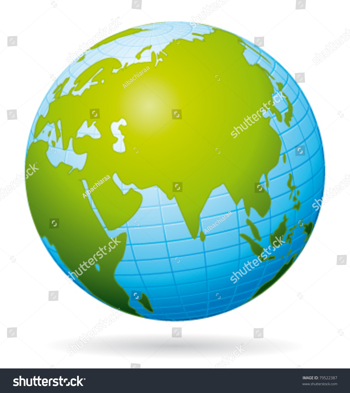 Earth Globe Vector Icon Asian View Stock Vector (Royalty Free) 79522387 ...