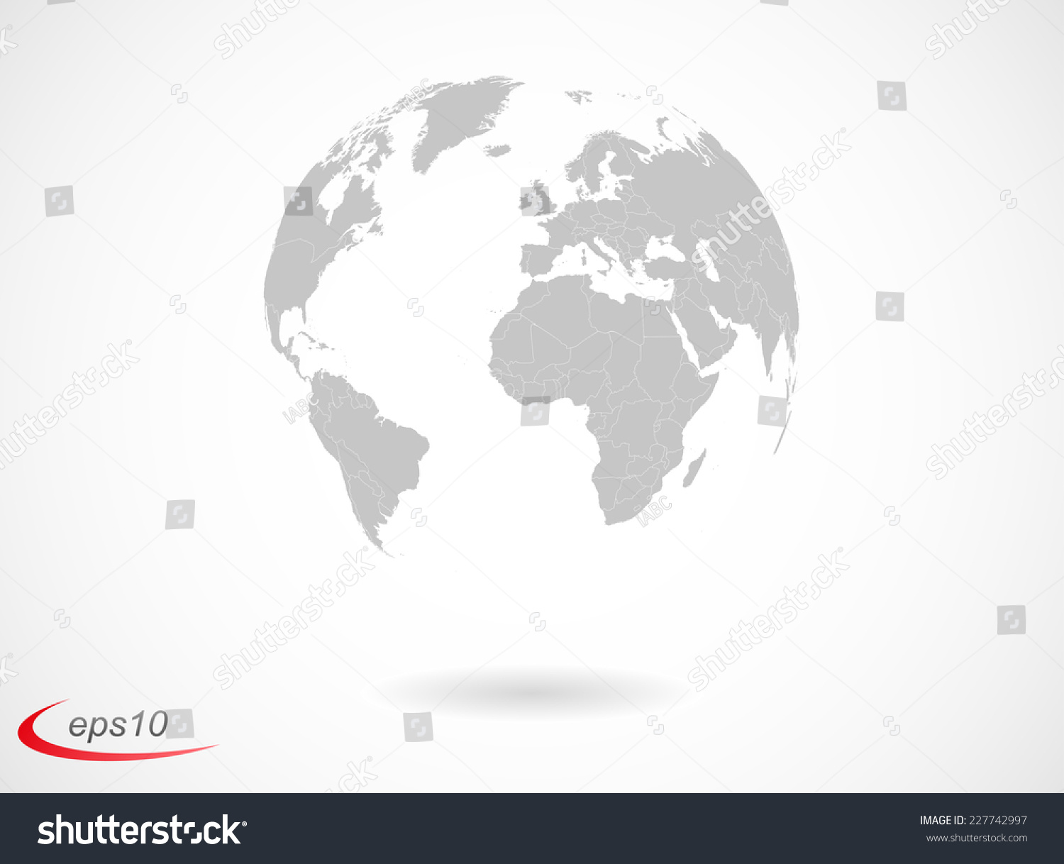 Earth Globe Countries Borders Stock Vector (Royalty Free) 227742997