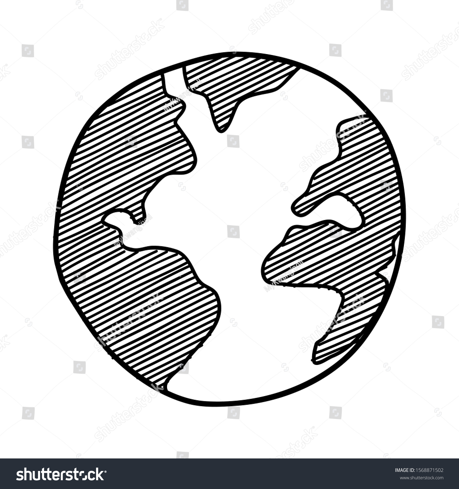 Earth Hand Drawn Vector Illustration Stock Vector (Royalty Free ...