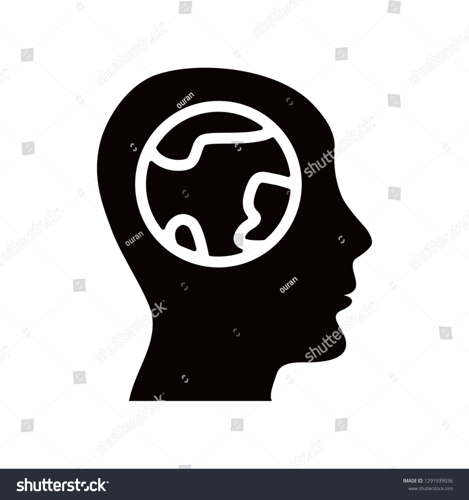 Earth Head Icon Vector Eps 10 Stock Vector (Royalty Free) 1291939036 ...