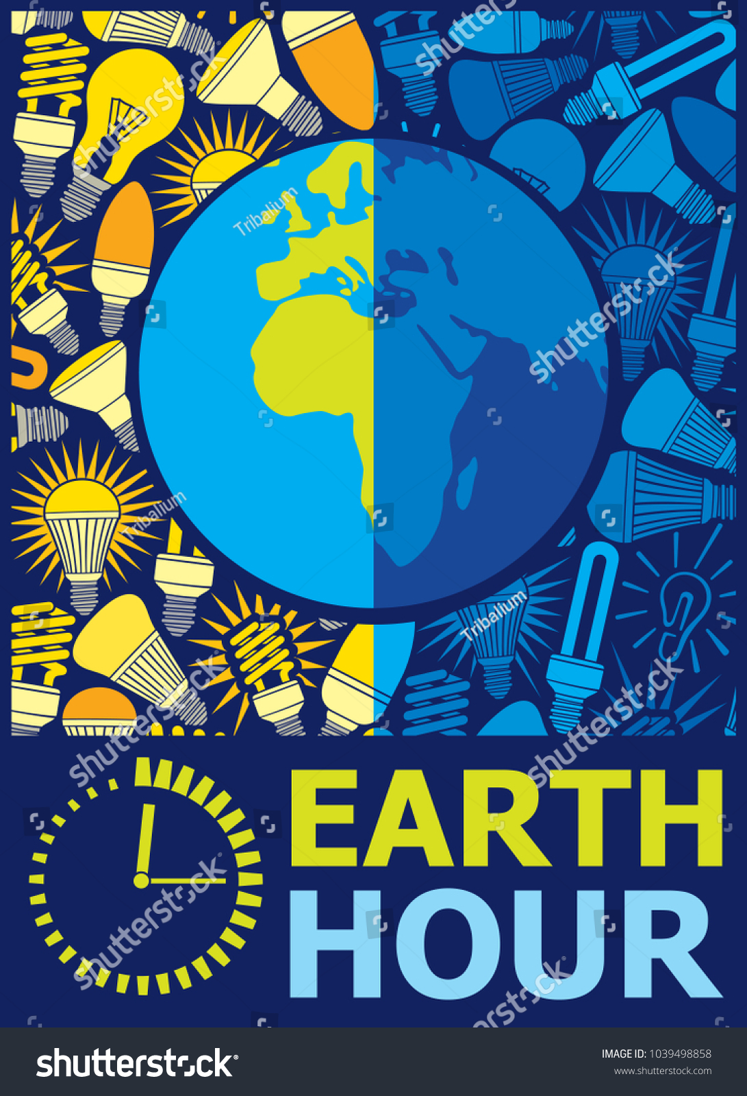 Earth Hour Poster Vector Design Stock Vector (Royalty Free) 1039498858 ...