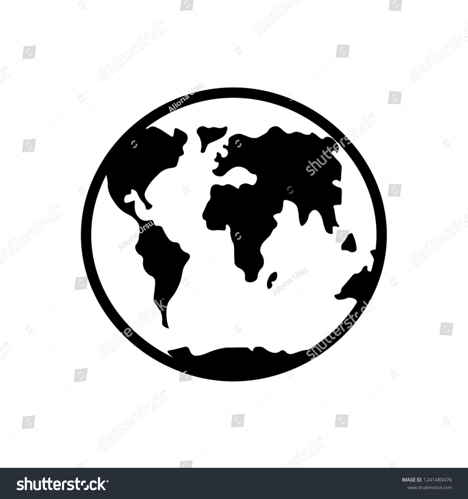 Earth Icon Stock Vector (Royalty Free) 1241480476