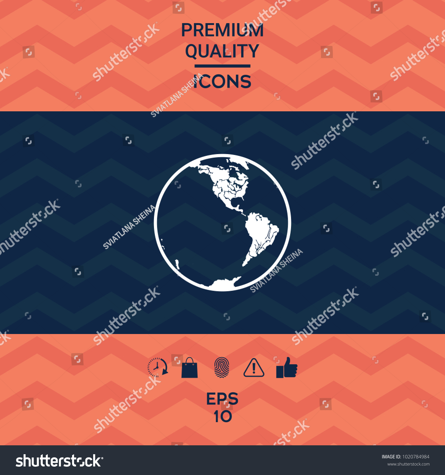 Earth Icon Logo Stock Vector (Royalty Free) 1020784984