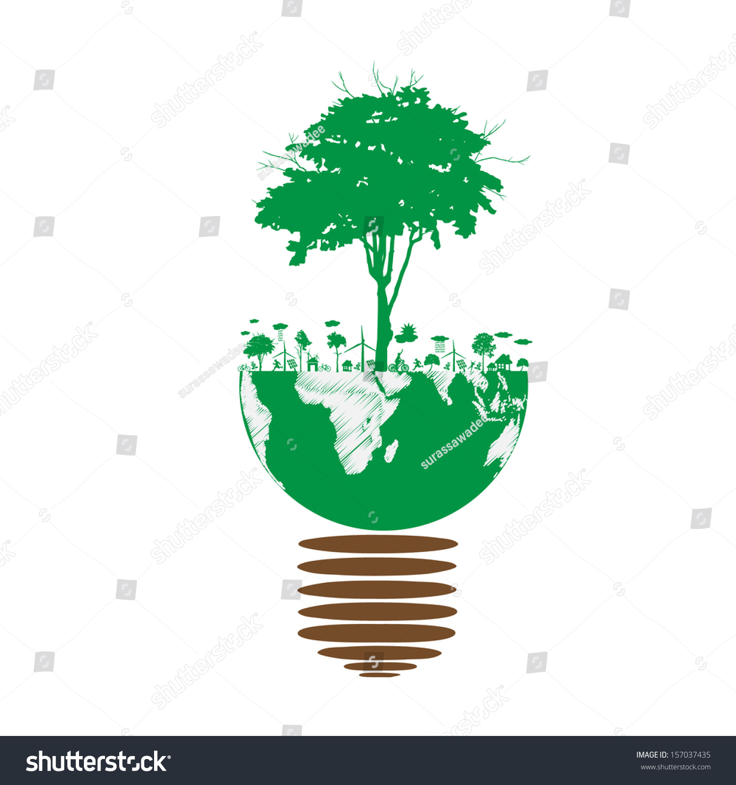Earth Light Bulb Eco Stock Vector (Royalty Free) 157037435 | Shutterstock