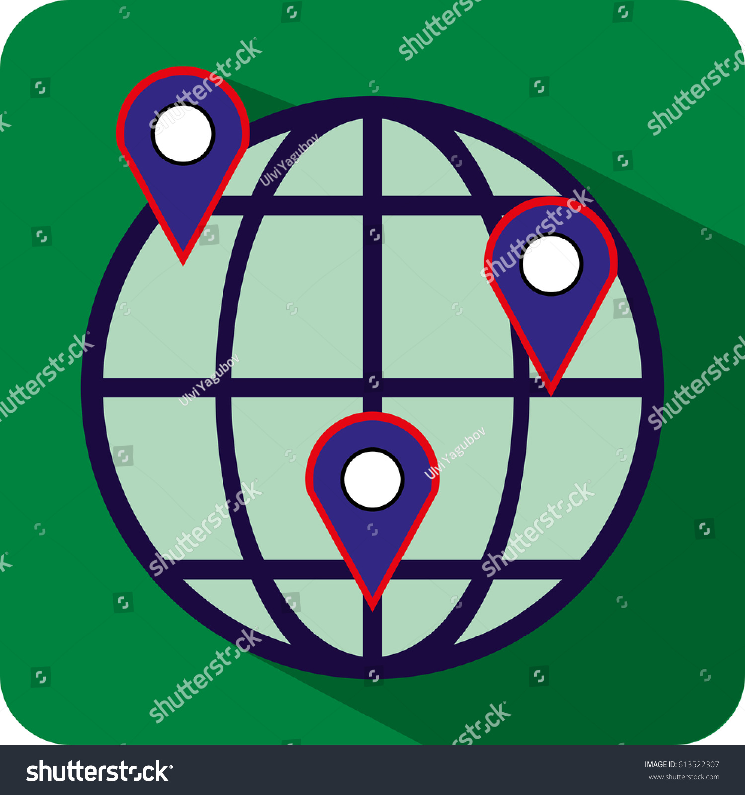 Earth Location Icon Stock Vector (Royalty Free) 613522307