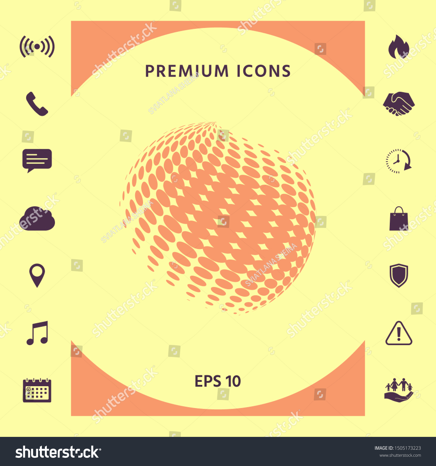 Earth Logo Halftone Effect Graphic Elements Stock Vector (Royalty Free ...