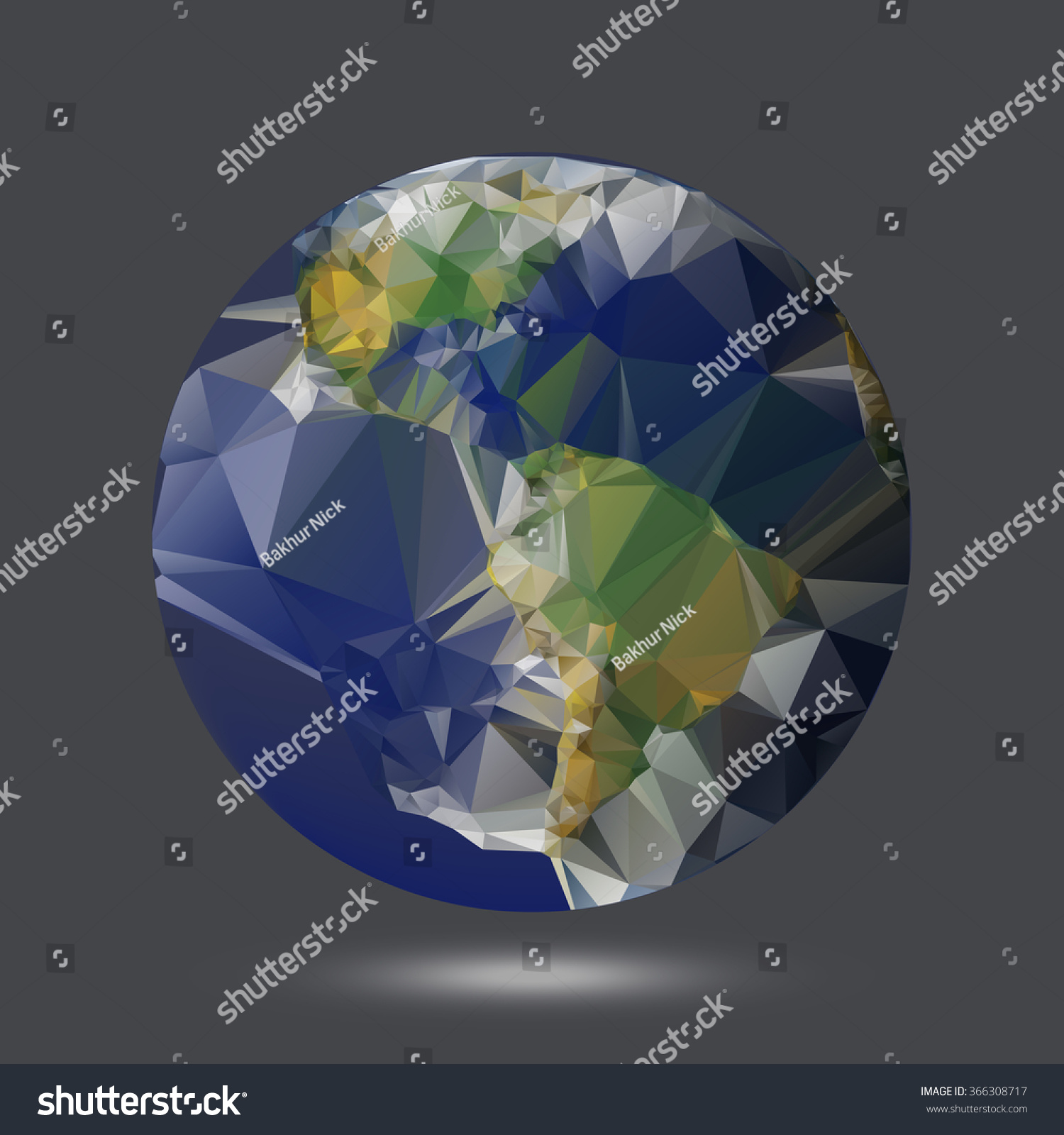 Earth Logo Polygon Design Stock Vector (Royalty Free) 366308717