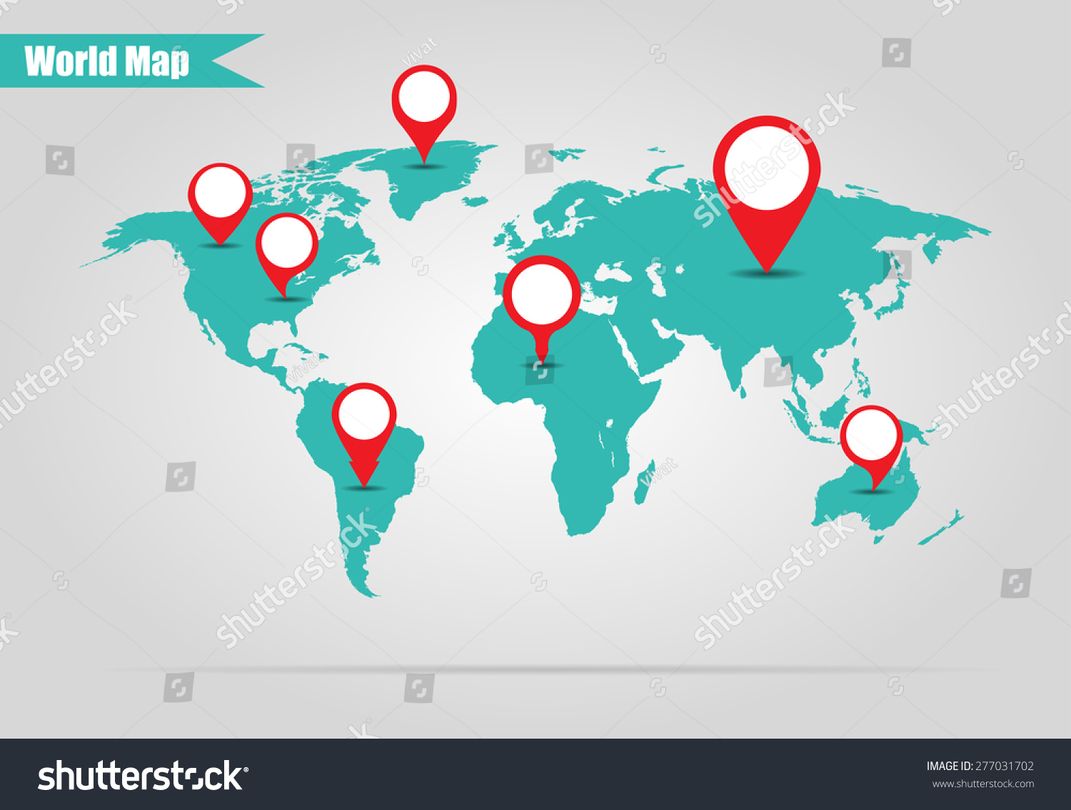 Earth Marked On Map Vector Illustration Stock Vector (Royalty Free ...
