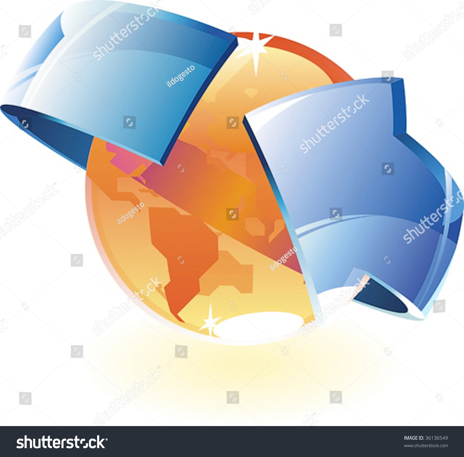 Earth Orange Arrow Vector Illustration Stock Vector (Royalty Free ...