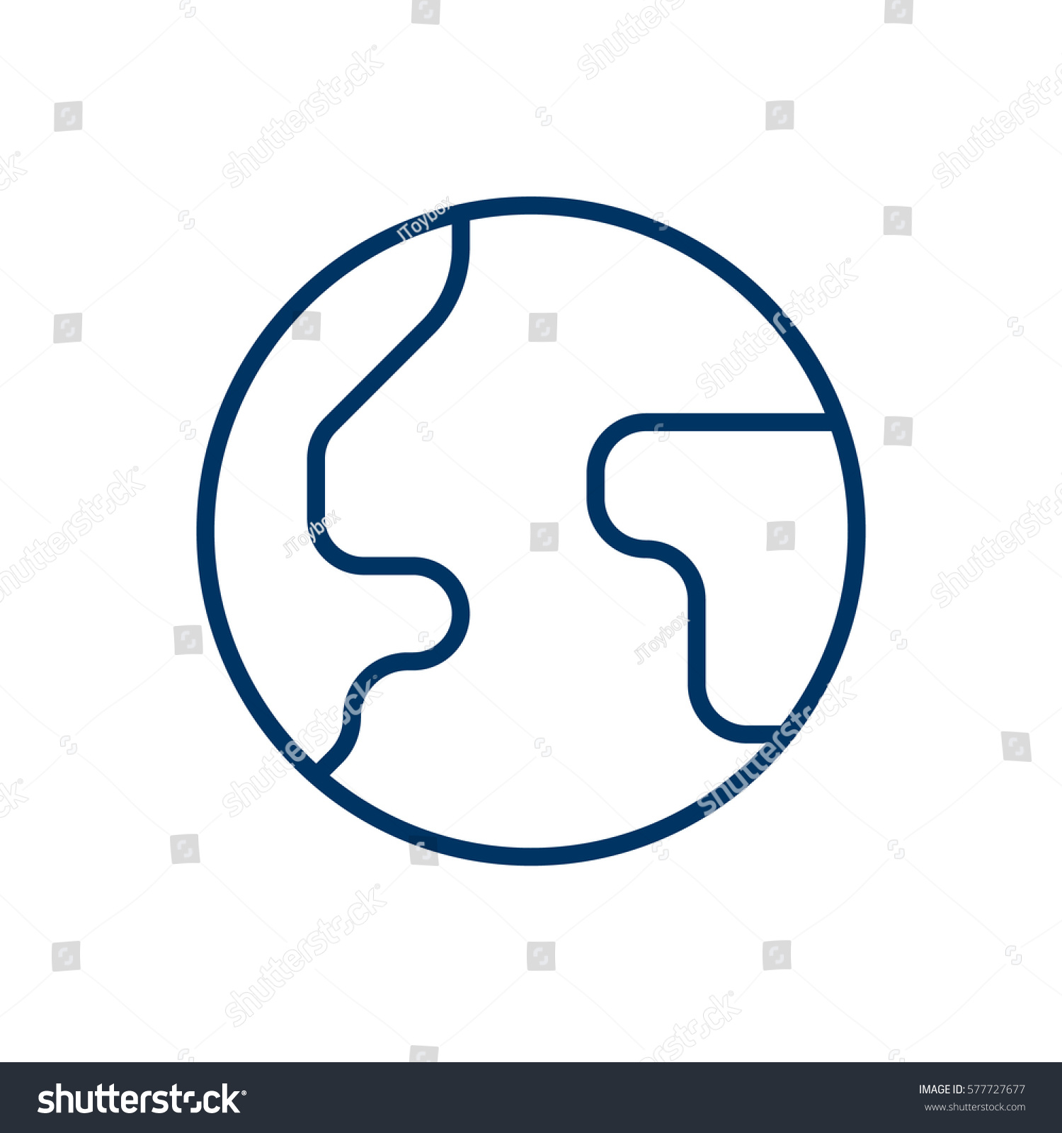Earth Outline Icon Stock Vector (Royalty Free) 577727677