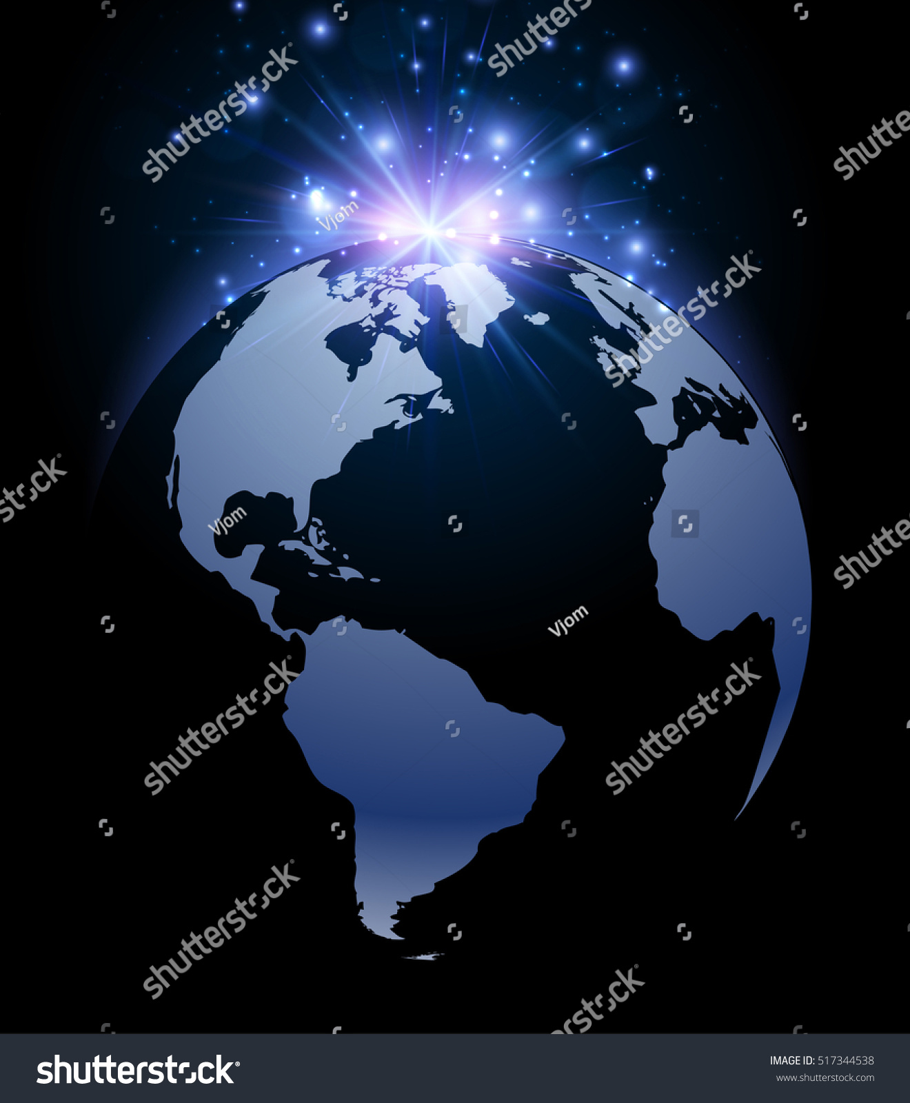 Earth Planet Luminous Background Vector Illustration Stock Vector ...