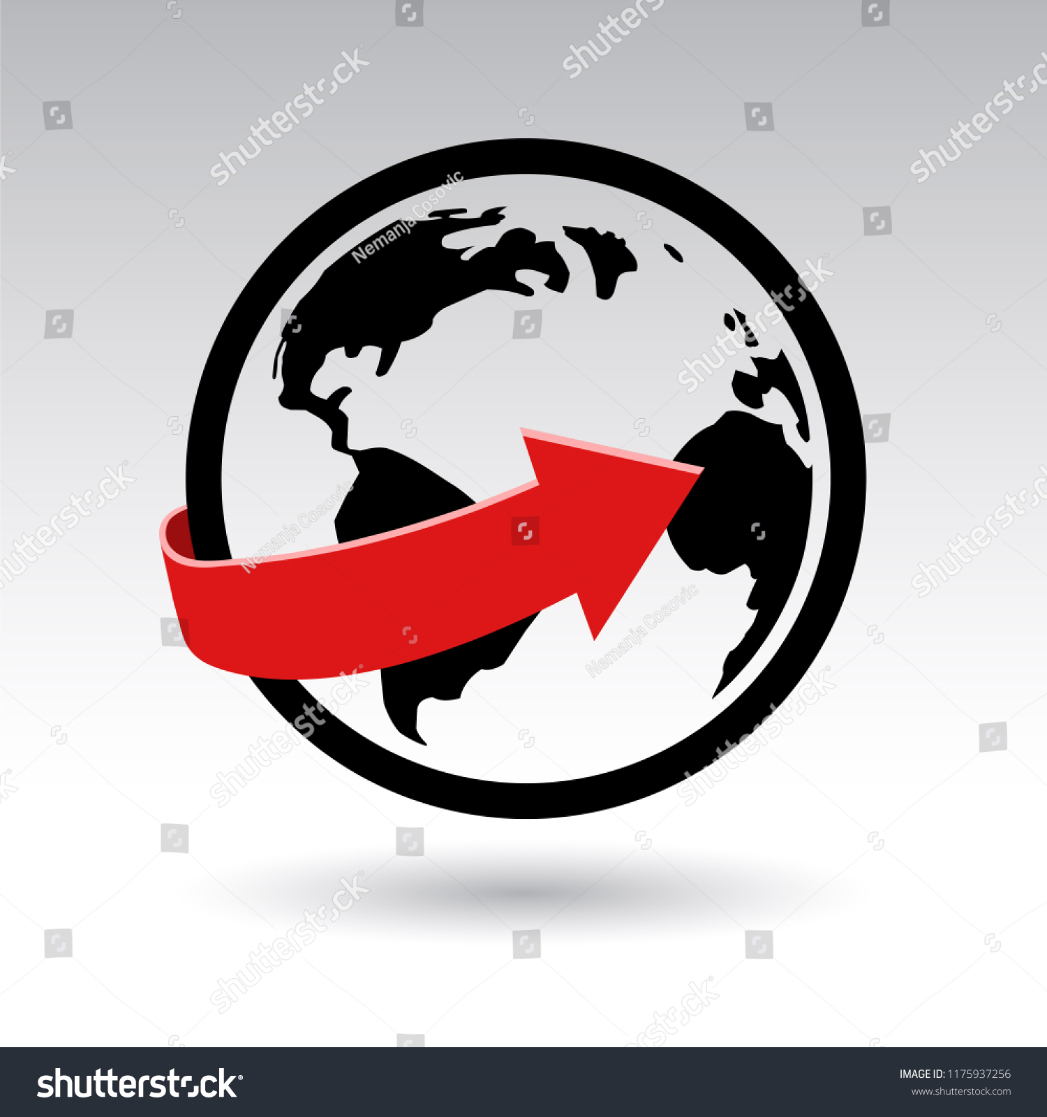 Earth Simple Red Arrow Stock Vector (Royalty Free) 1175937256 ...