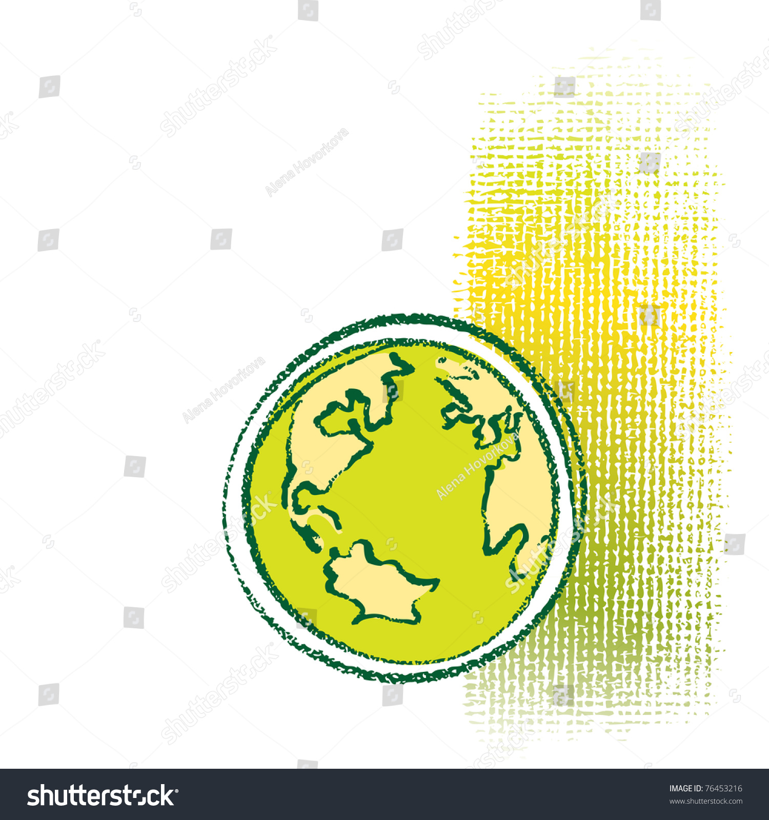 Earth Symbol Simplified Grunge Line Vector Stock Vector (Royalty Free ...
