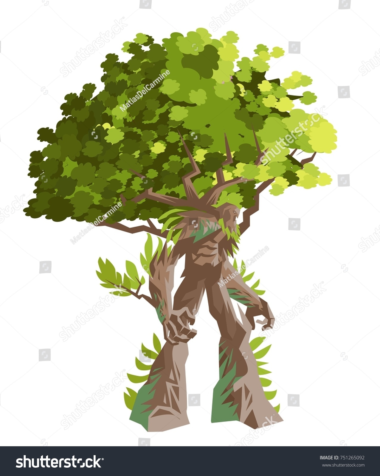 Earth Tree Golem Titan Forest Protector Stock Vector (Royalty Free ...