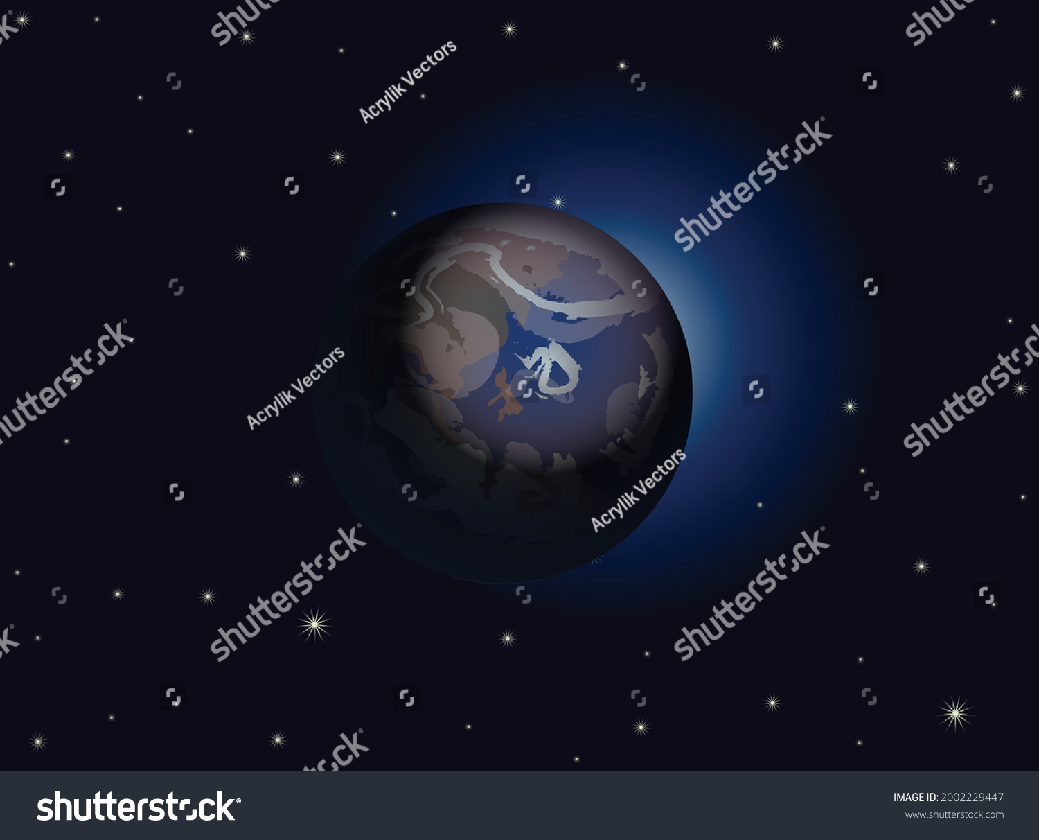 Earth Shadow Dark Side Vector Stock Vector (Royalty Free) 2002229447 ...