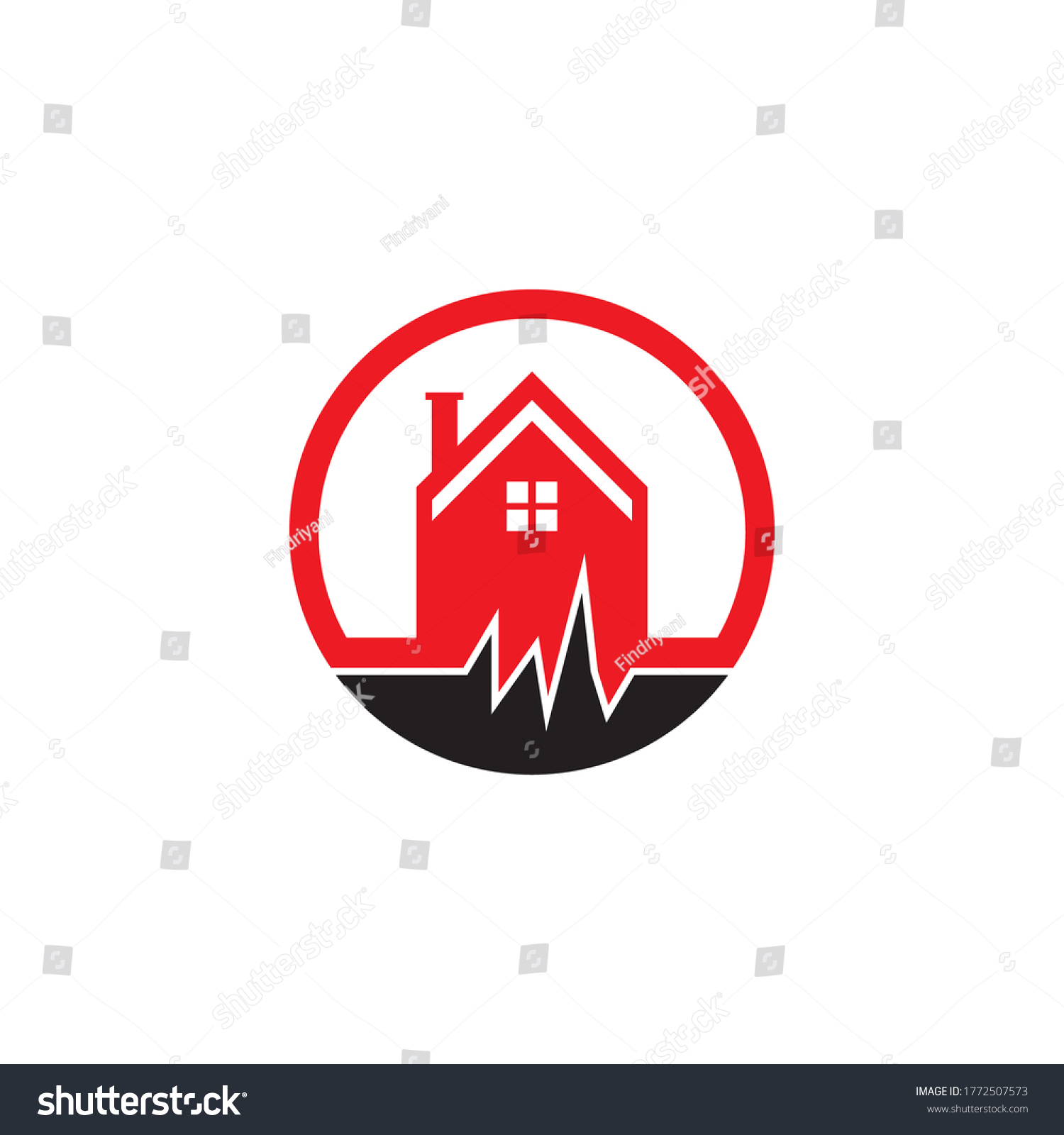 Earthquake Disaster Logo Vector Template Stock Vector (Royalty Free ...