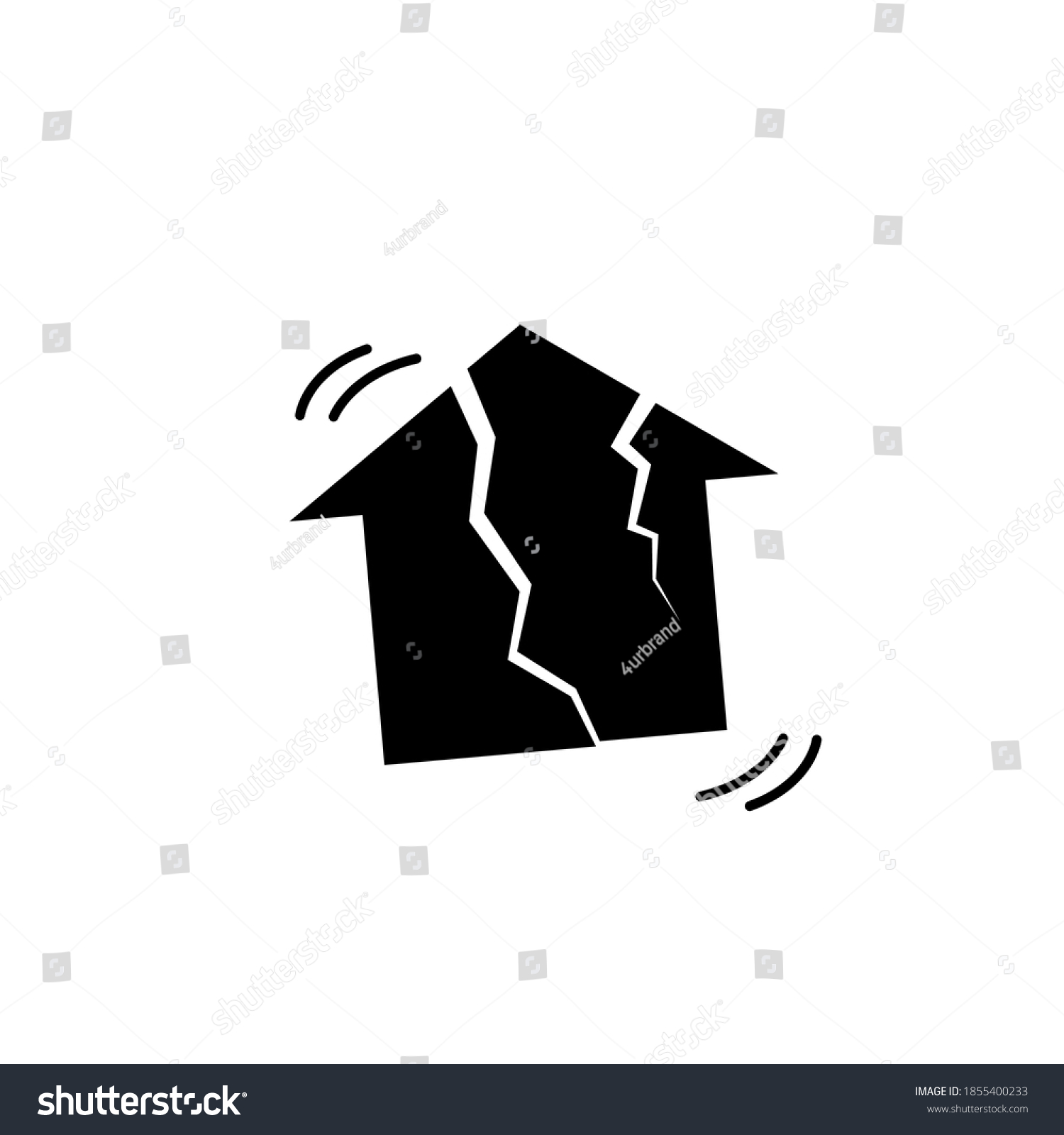 Earthquake Icon Flat Vector Illustration Stock Vector (Royalty Free ...