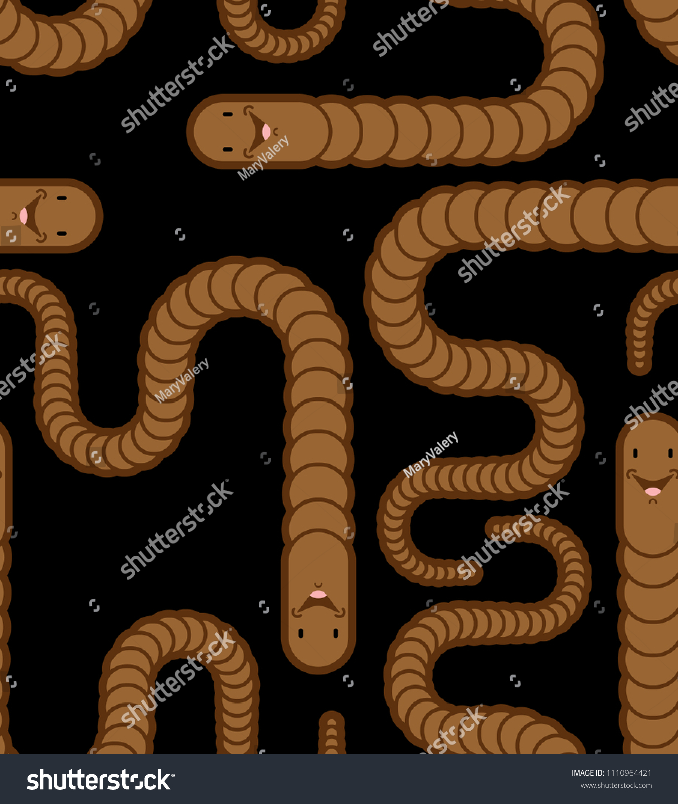 Earthworm Pattern Seamless Earth Worm Background Stock Vector (Royalty ...