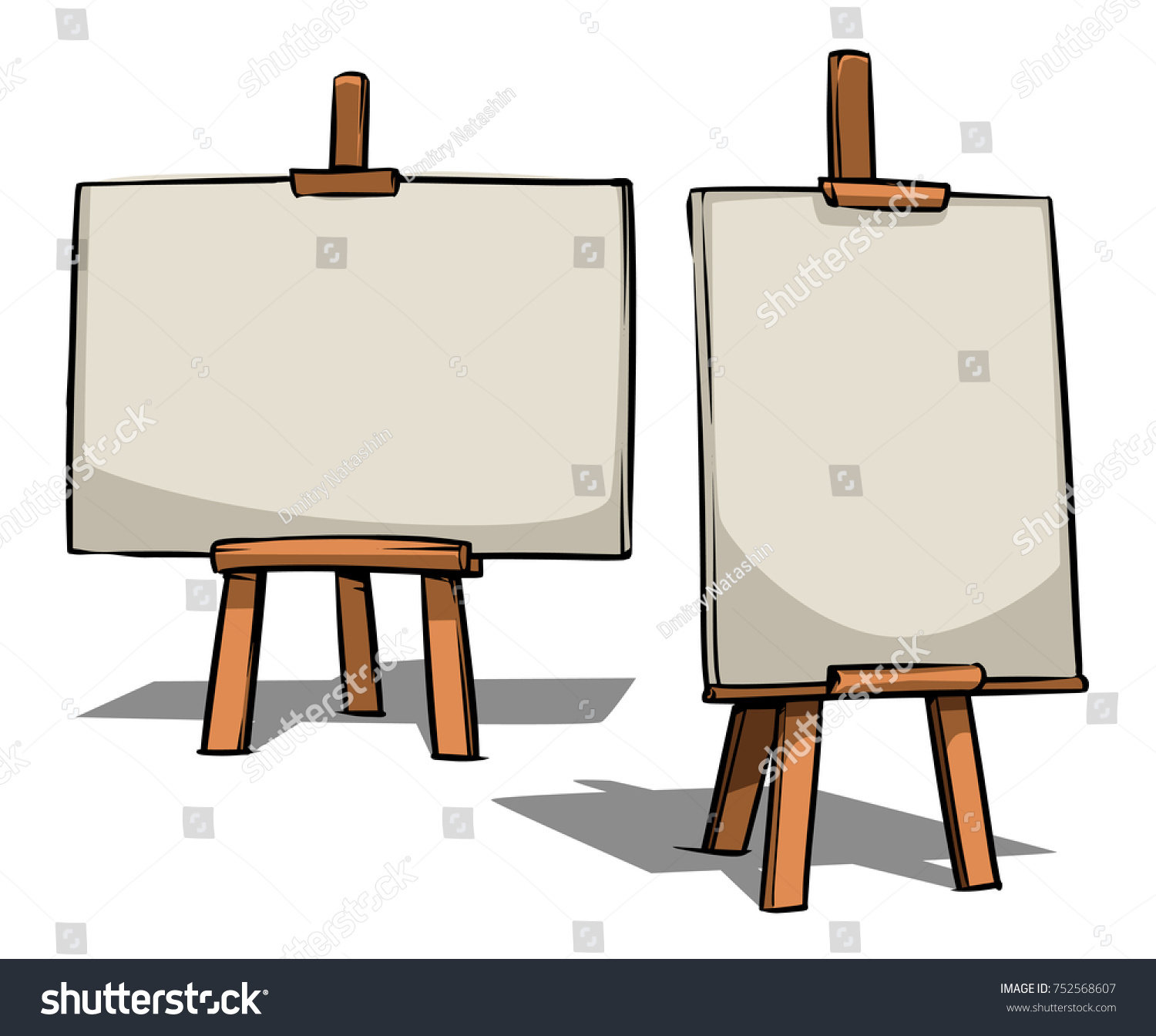 Easel Cartoon Vector Illustration Stock Vector (Royalty Free) 752568607