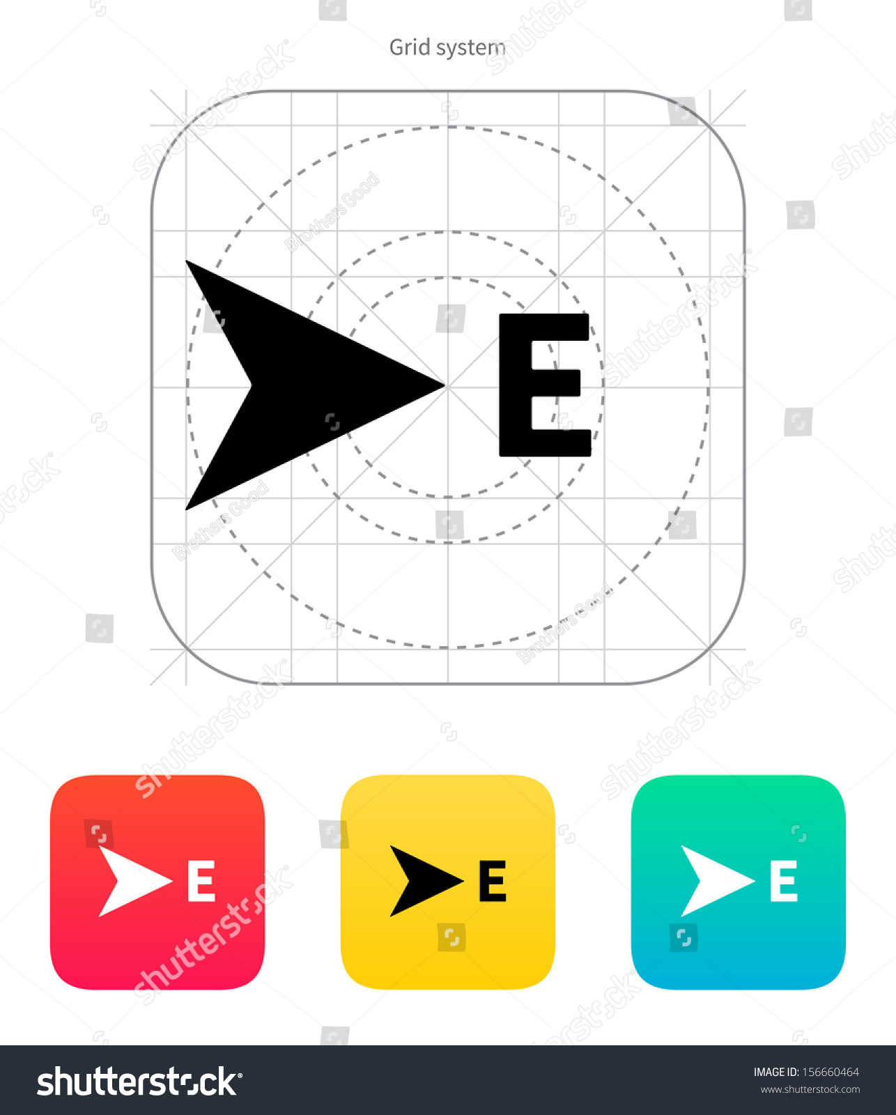 East Direction Compass Icon Vector Illustration Stock Vector (Royalty ...