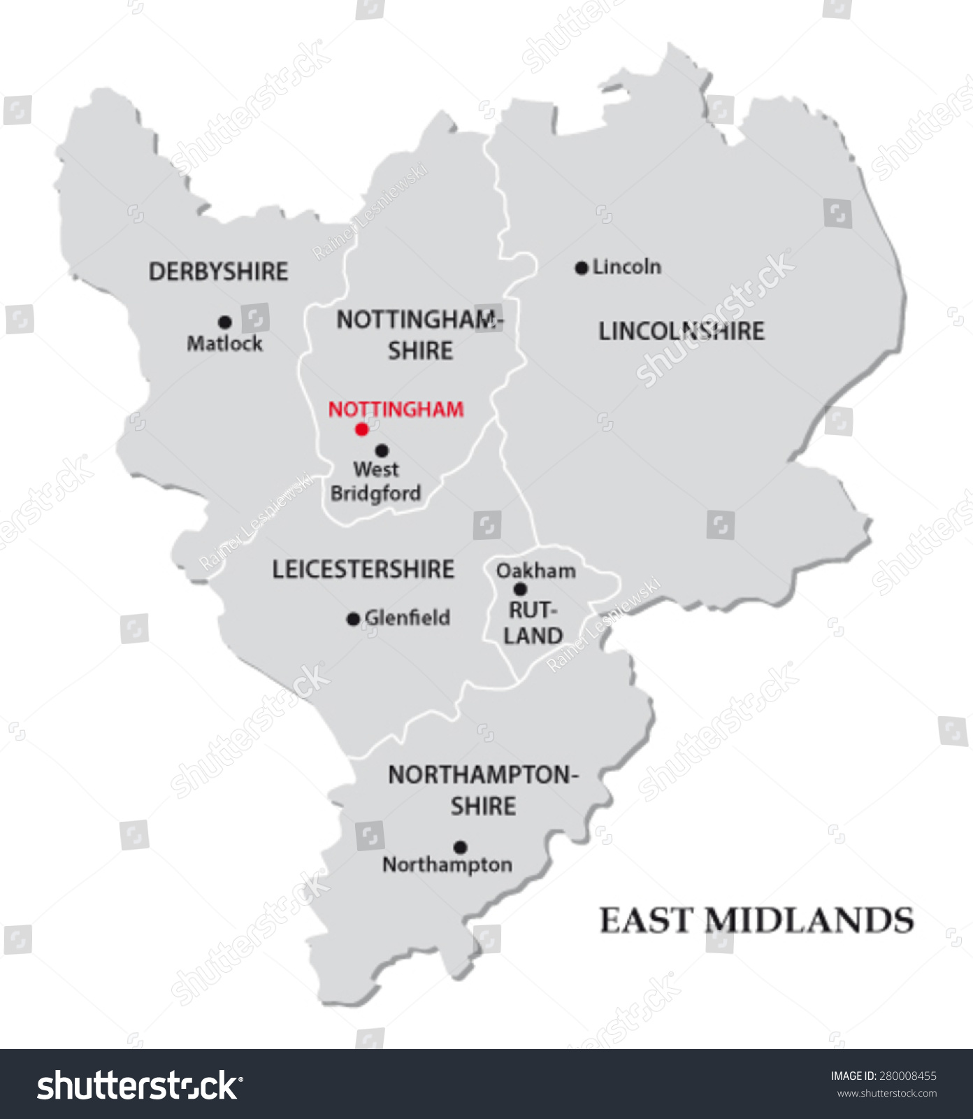 630 East midlands map Images, Stock Photos & Vectors | Shutterstock