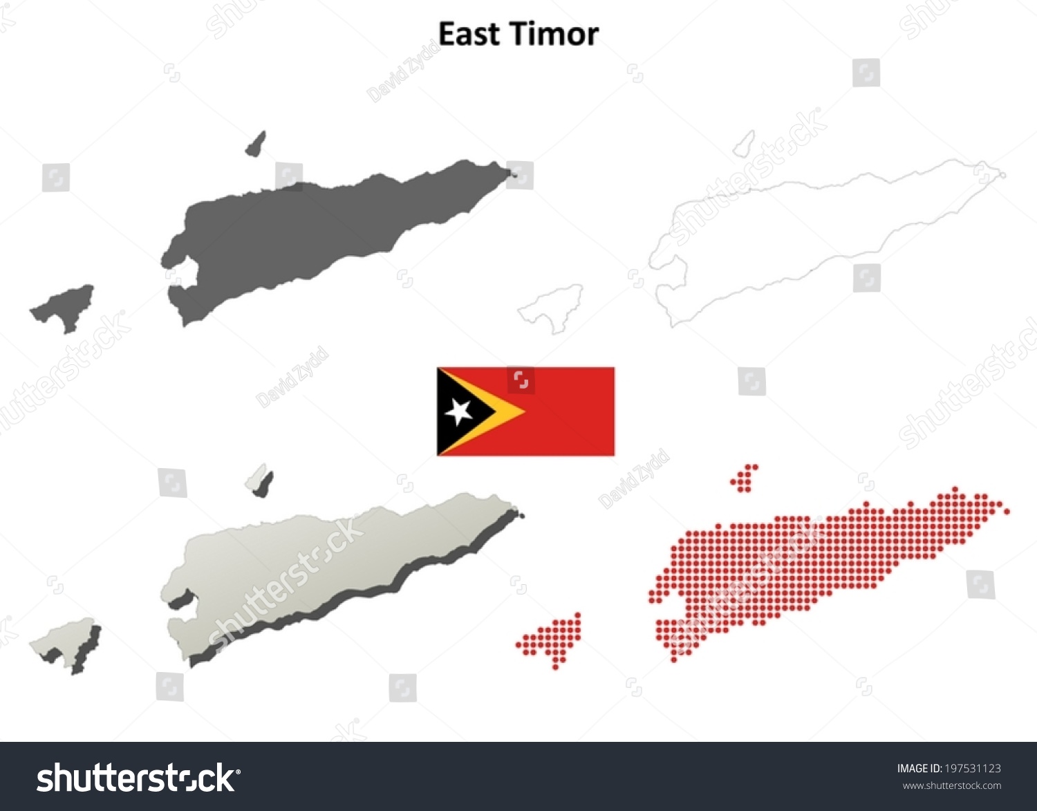 East Timor Blank Detailed Outline Map Stock Vector (Royalty Free) 197531123