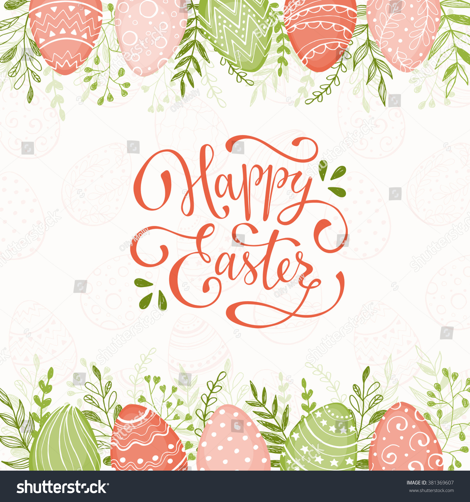 Vetor stock de Easter Background Happy Easter Text Decorative (livre de ...