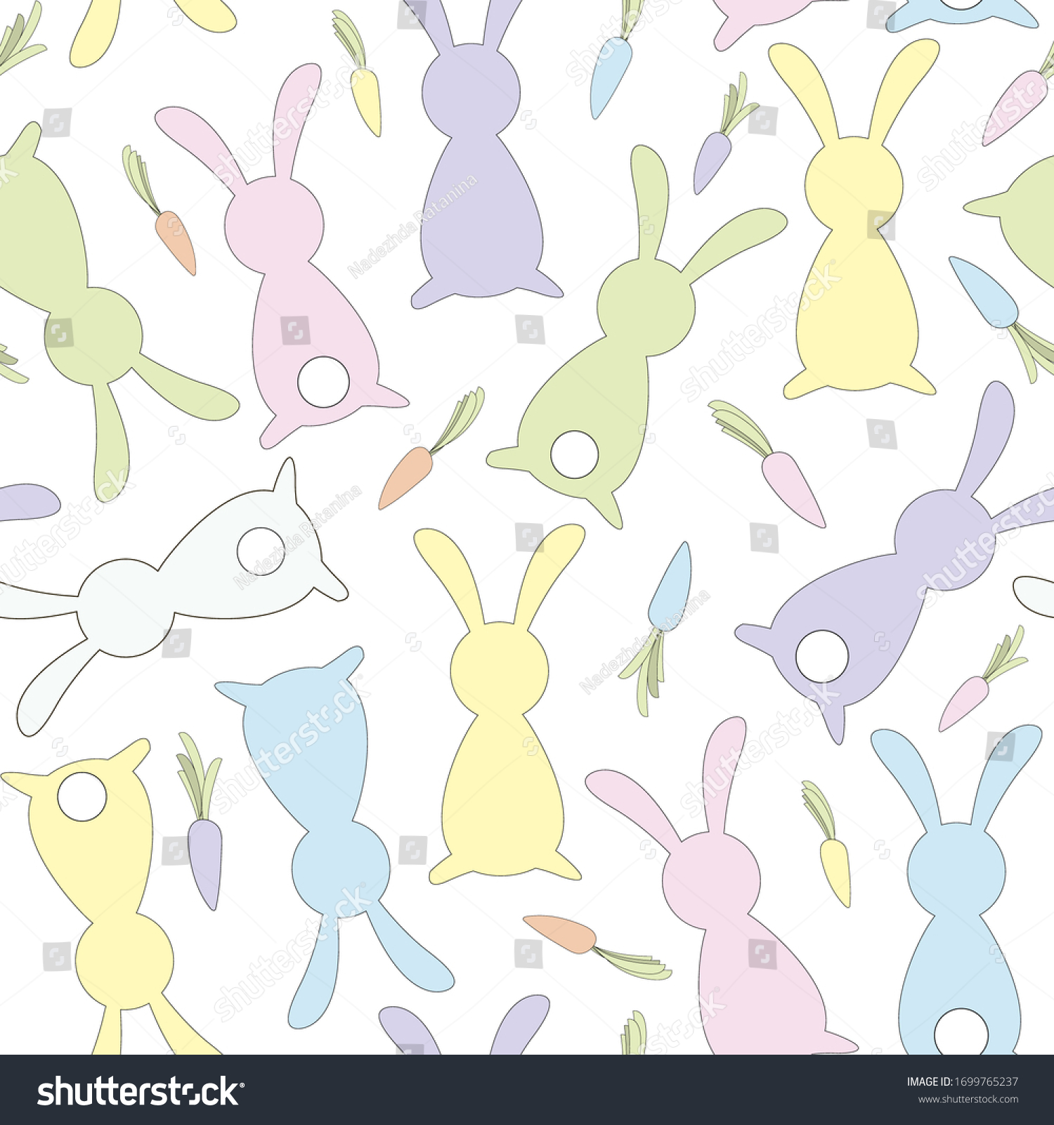 Easter Bunny Background Spring Vector Illustration Stock Vector ...