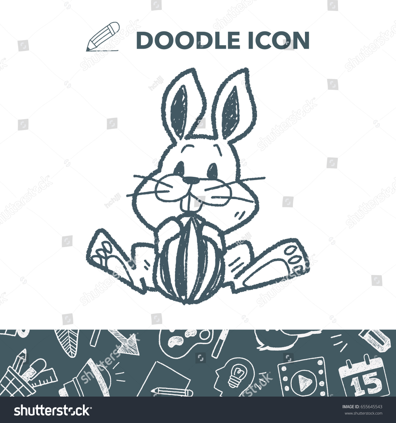 Easter Bunny Doodle Stock Vector (Royalty Free) 655645543 | Shutterstock