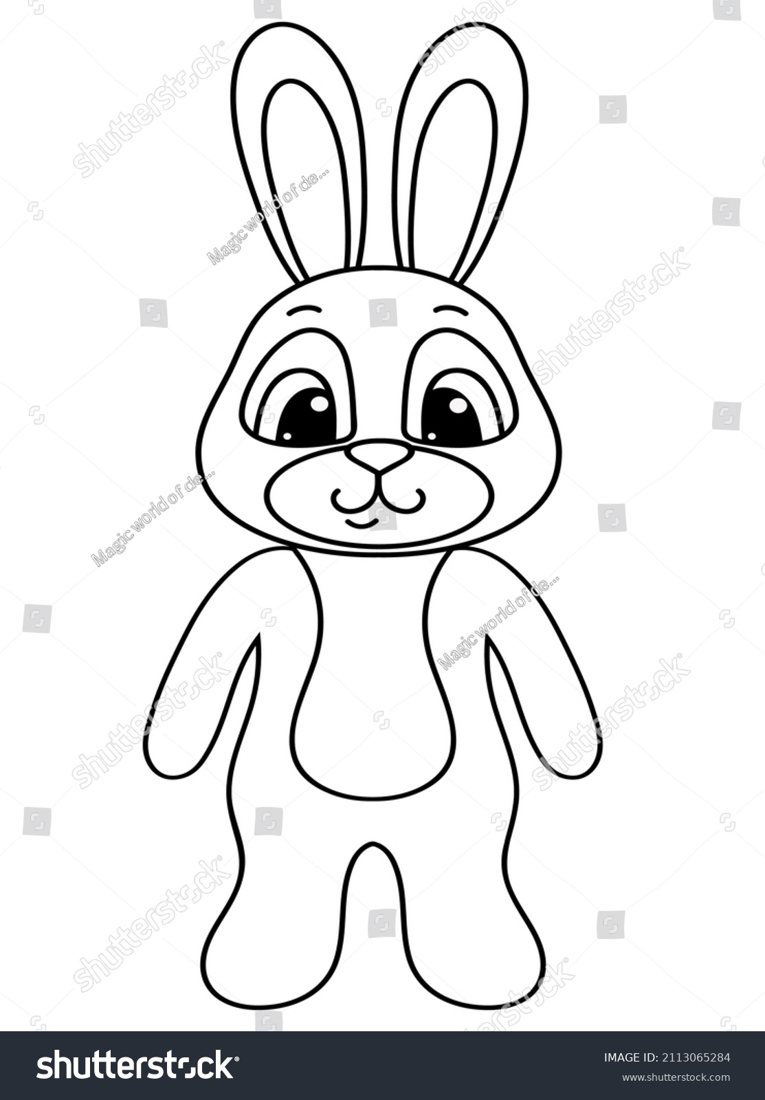 Easter Bunny Outline Vector Illustration Isolated Stock Vector (Royalty ...