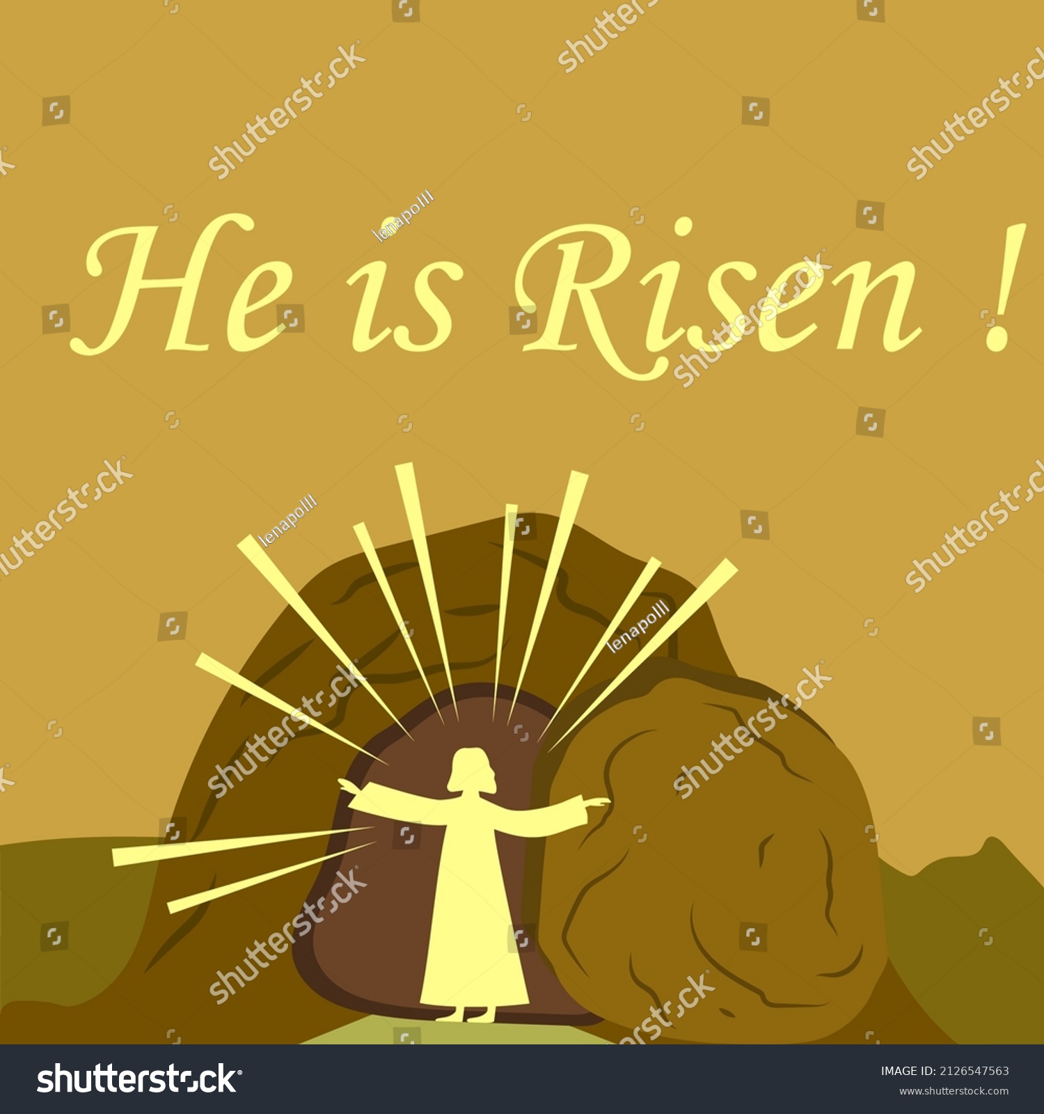 Easter Cave Poster Sketch Easter Background Stock Vector (Royalty Free ...