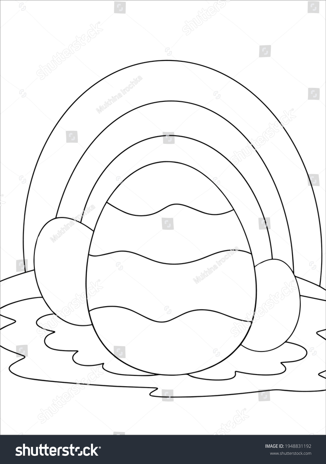Easter Coloring Book Rainbow Easter Egg Stock Vector (Royalty Free ...