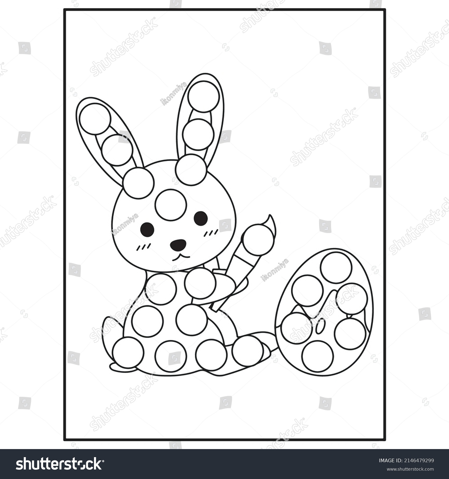Easter Dot Marker Coloring Pages Kids Stock Vector (Royalty Free ...