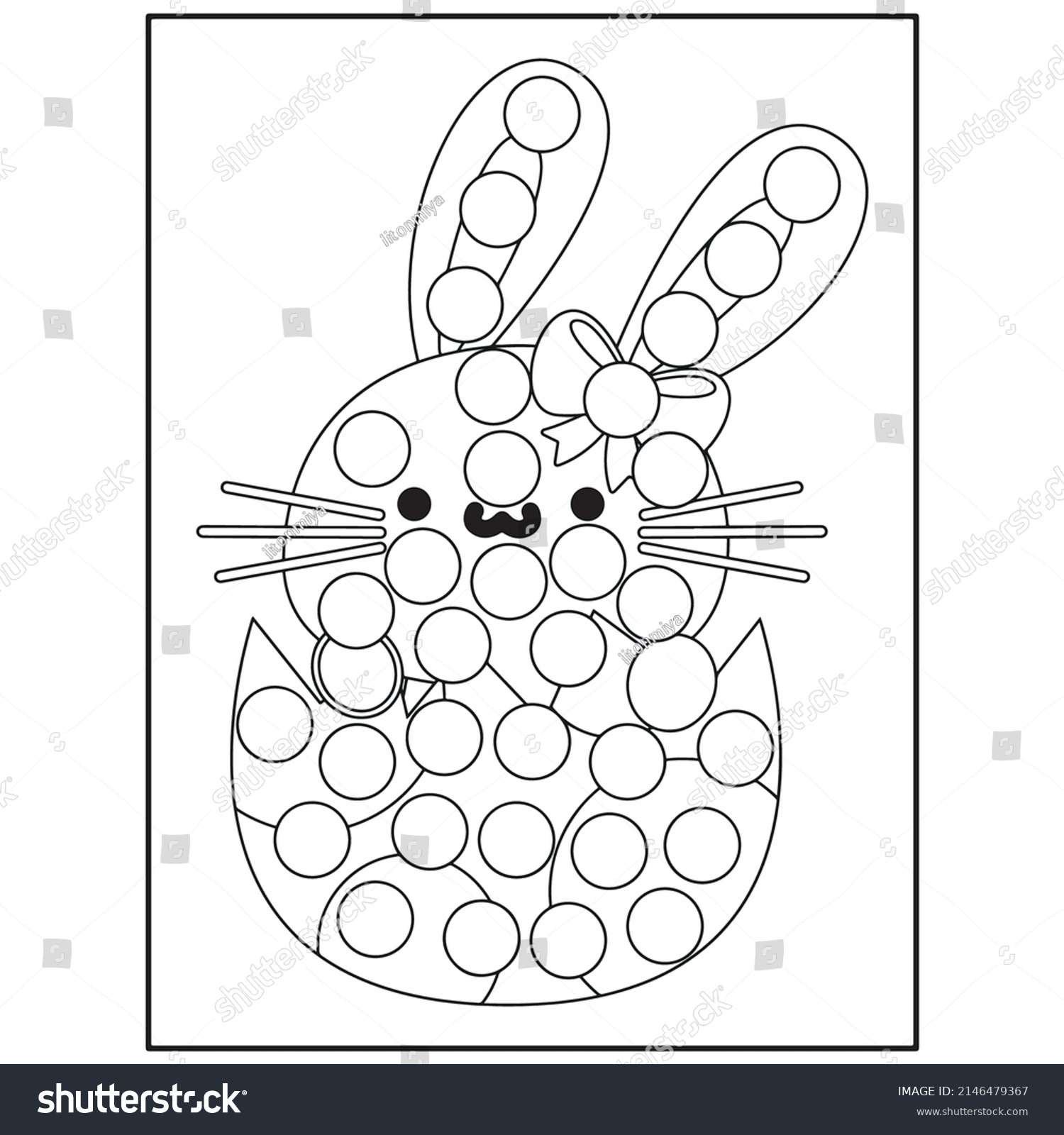 Easter Dot Marker Coloring Pages Kids Stock Vector (Royalty Free ...