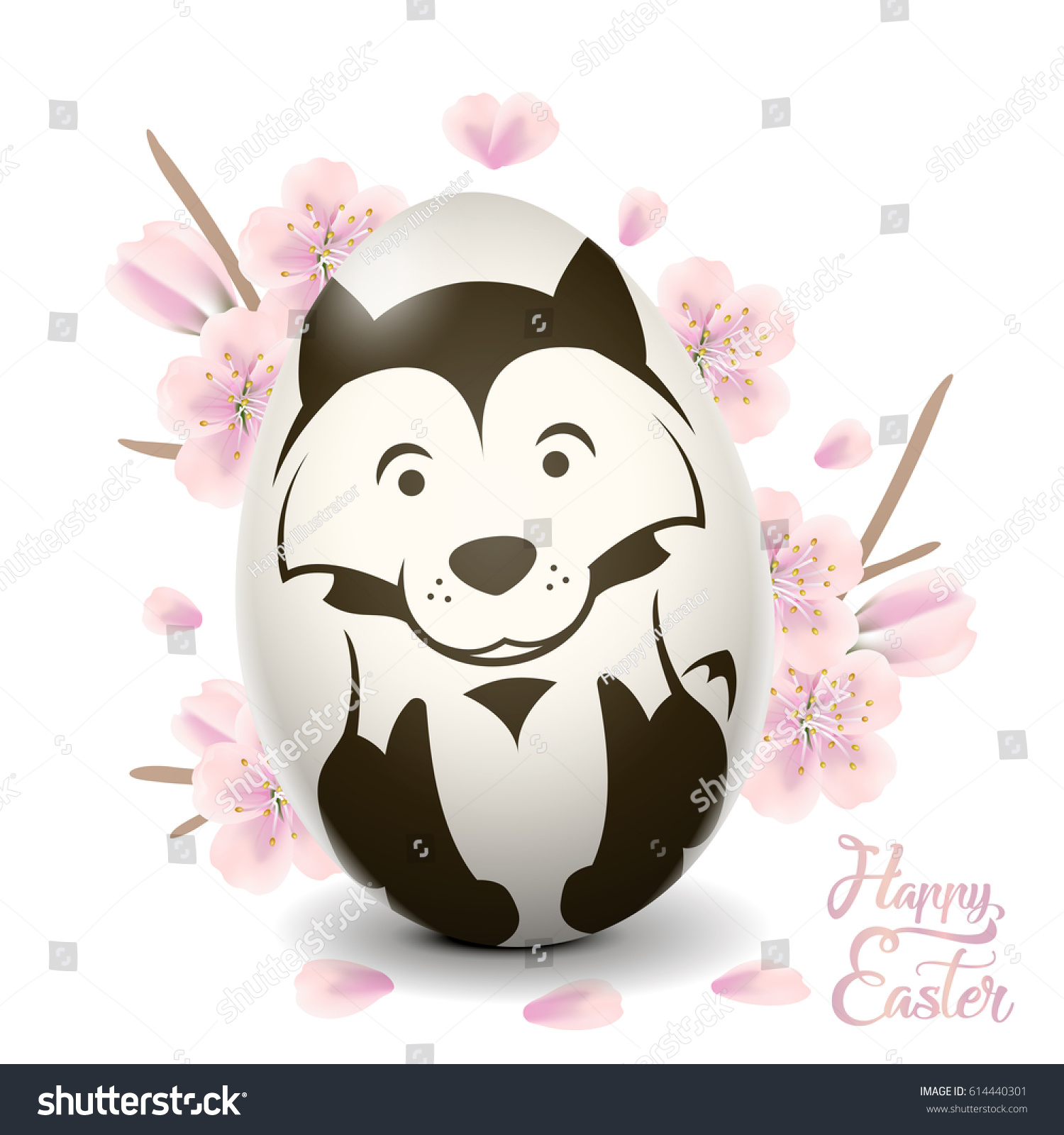 Easter Egg Wolf Vector Clip Art Stock Vector (Royalty Free) 614440301 ...