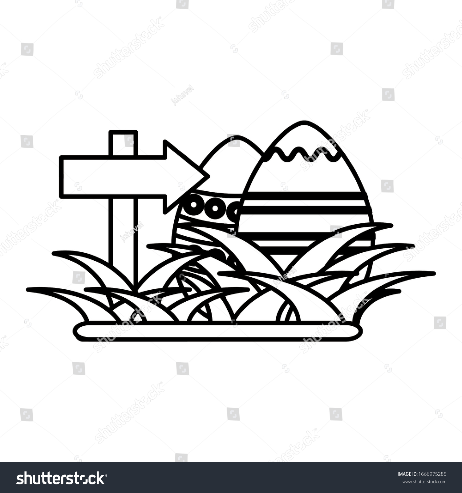 Easter Eggs Arrow White Background Vector Stock Vector (Royalty Free ...