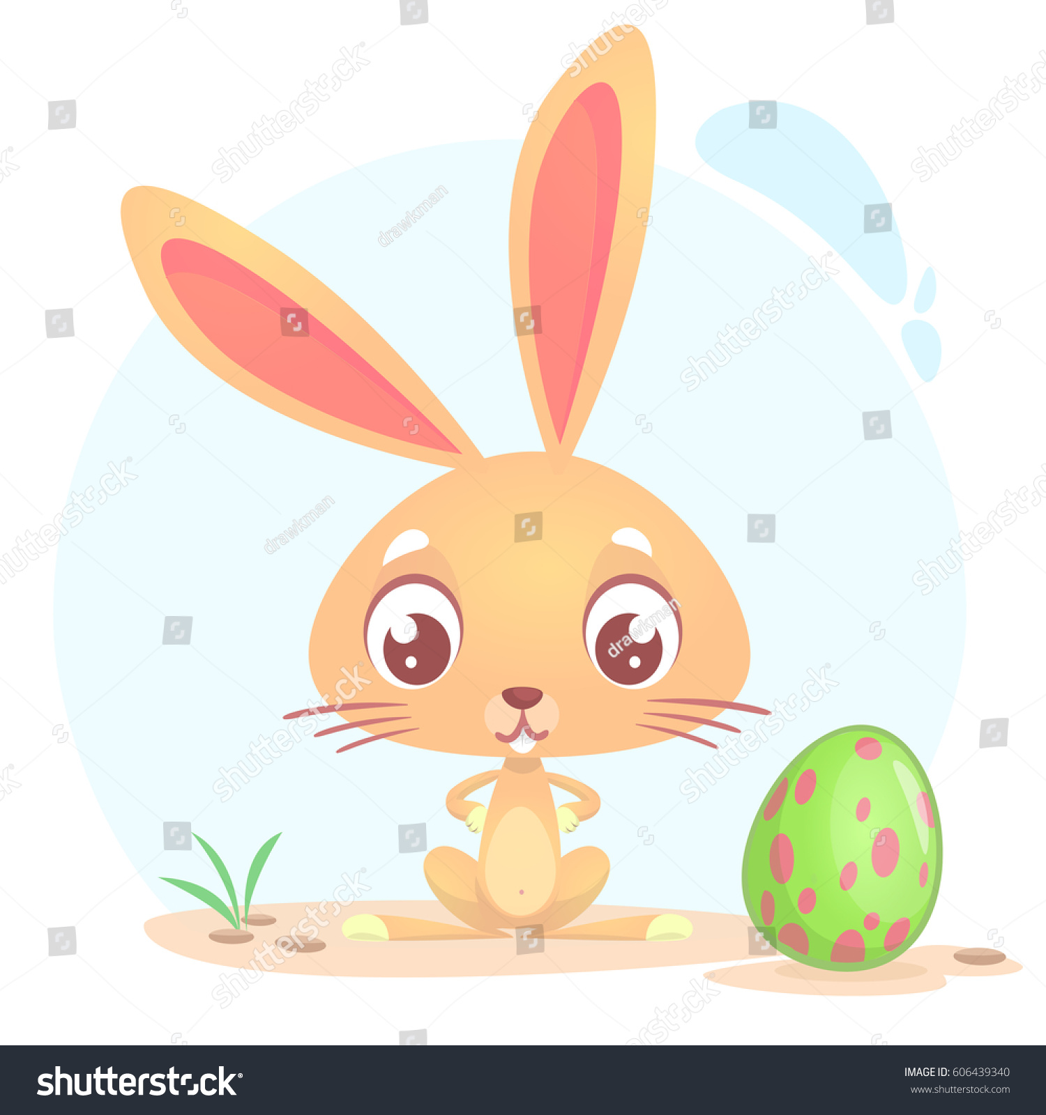Easter Rabbit Cute Cartoon Illustration Stock Vector 606439340 ...