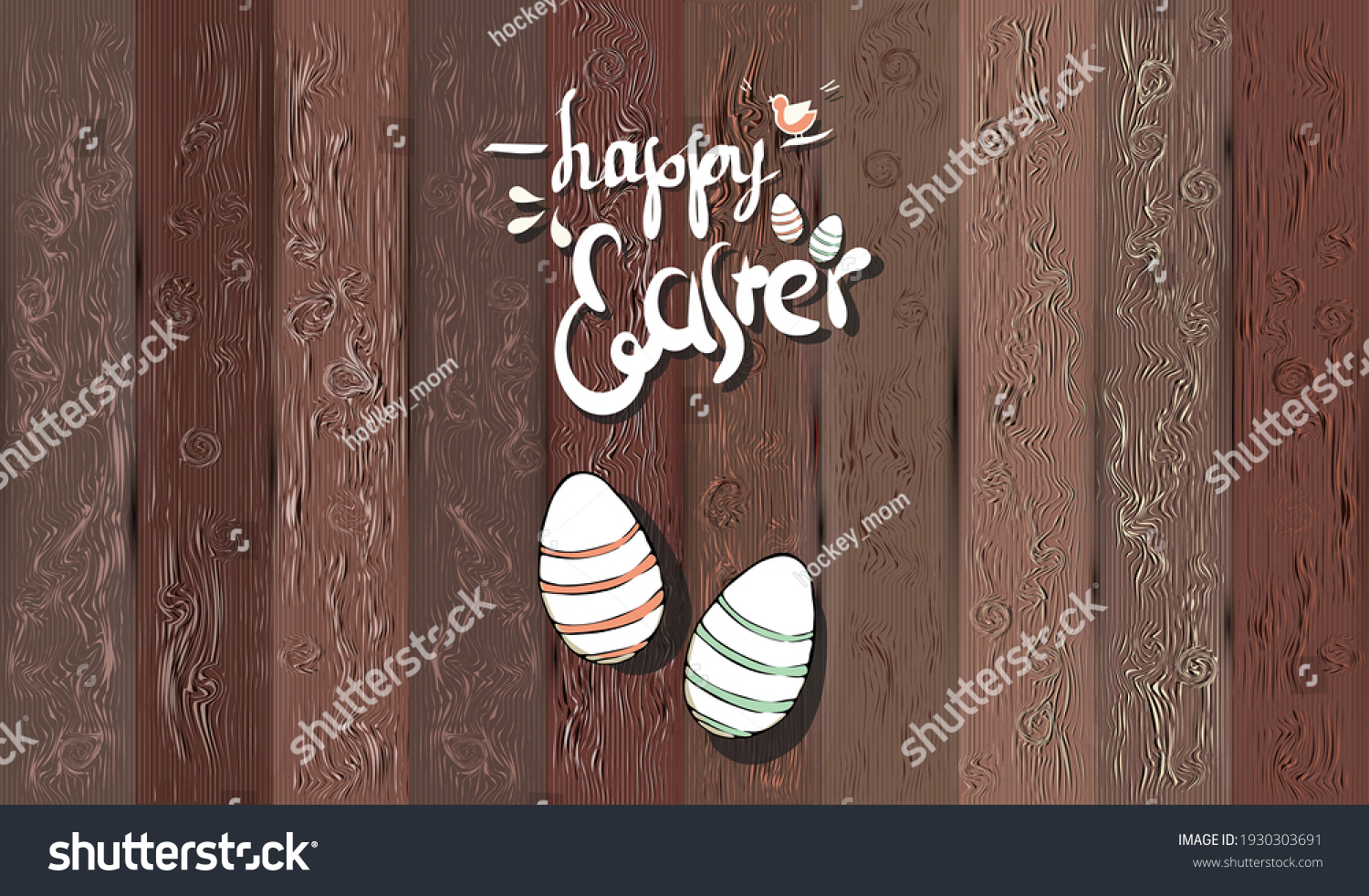 Easter Rectangular Background Wood Texture White Stock Vector (Royalty ...