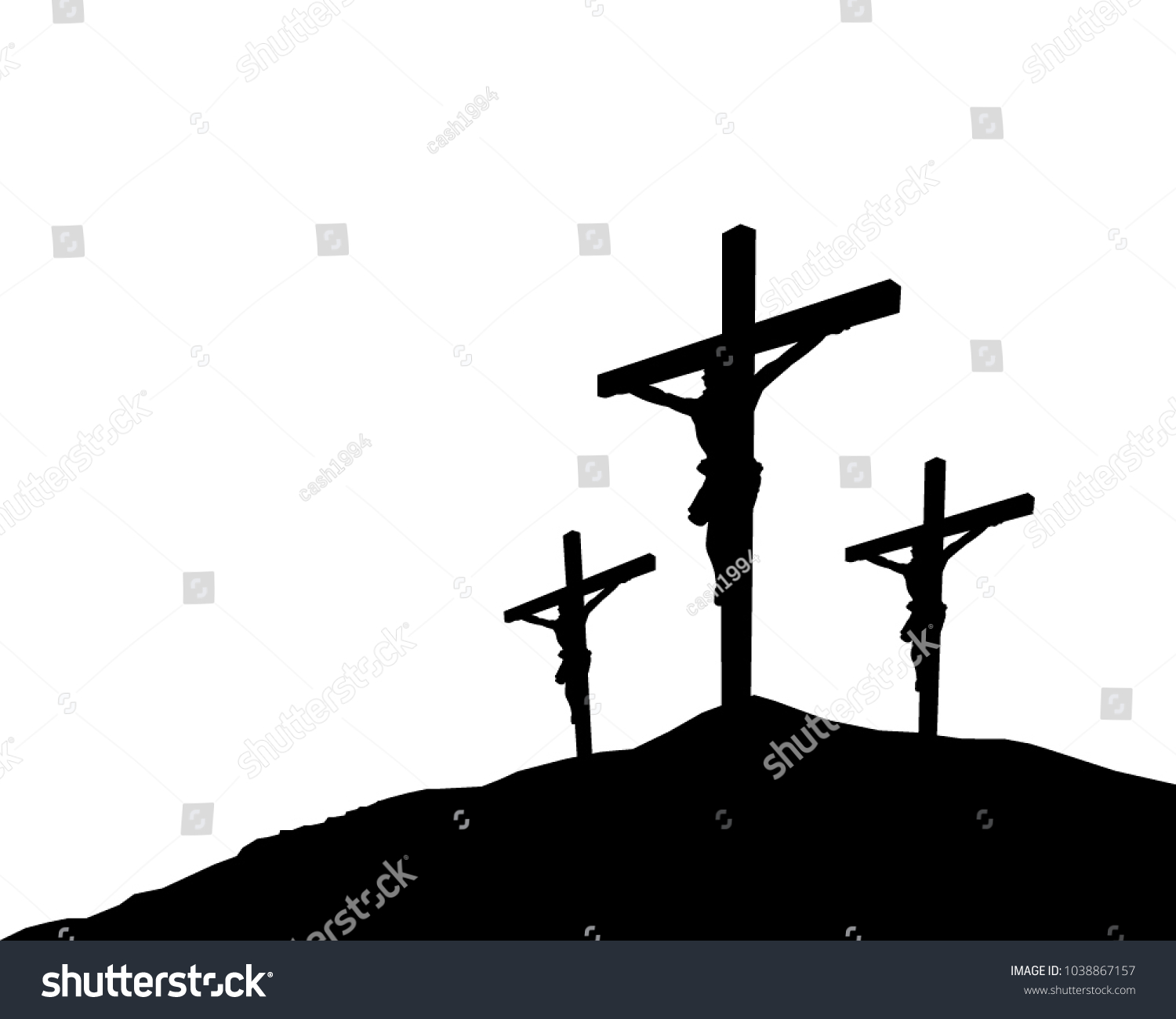 Easter Scene Cross Jesus Christ Stock Vector (Royalty Free) 1038867157 ...