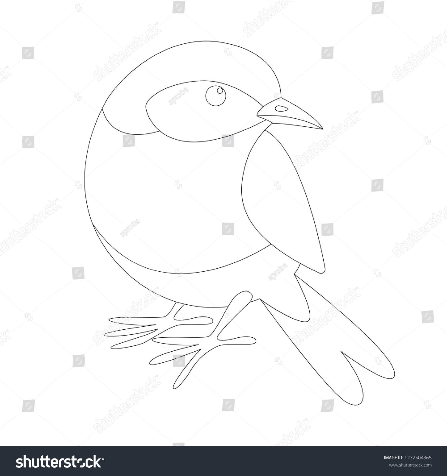 Eastern Bluebird Lining Draw Front View : image vectorielle de stock ...