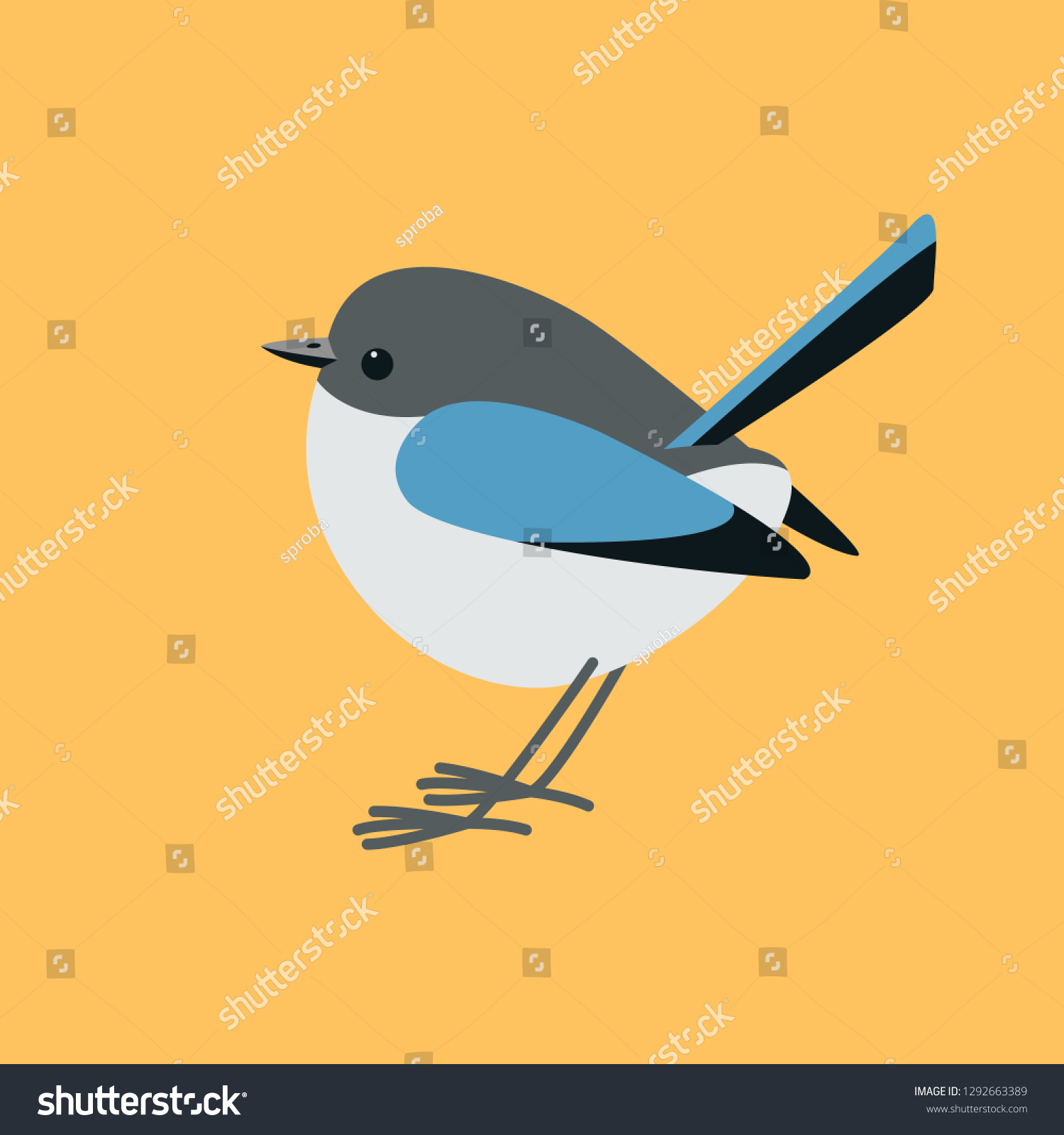 Eastern Bluebird Vector Illustration Flat Style Stock Vector (Royalty ...
