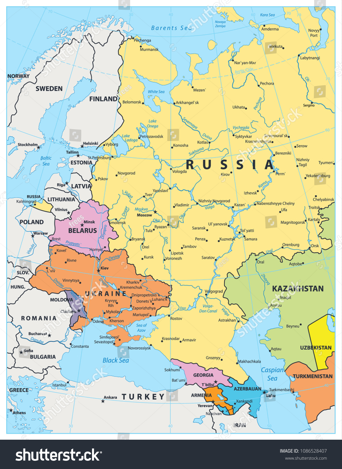 Eastern Europe Political Map Detailed Vector Stock Vector (Royalty Free ... Eastern Europe Political Map Detailed Vector Stock Vector (Royalty Free ...