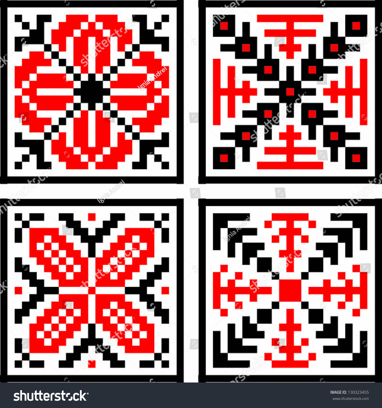 Eastern European Geometrical Folk Pattern Stock Vector 130323455 ...