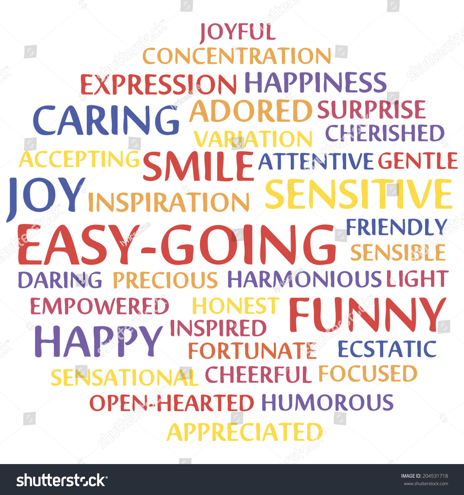 Easygoing Word Cloud Concept Vector Illustration: vector de stock ...