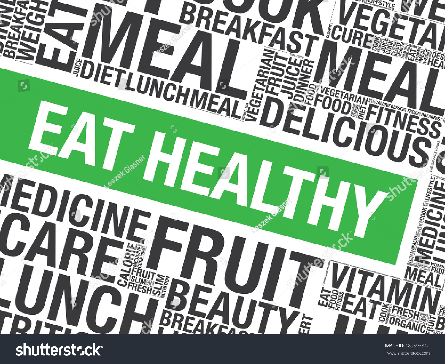Eat Healthy Word Cloud Vector Concept Stock Vector (Royalty Free ...