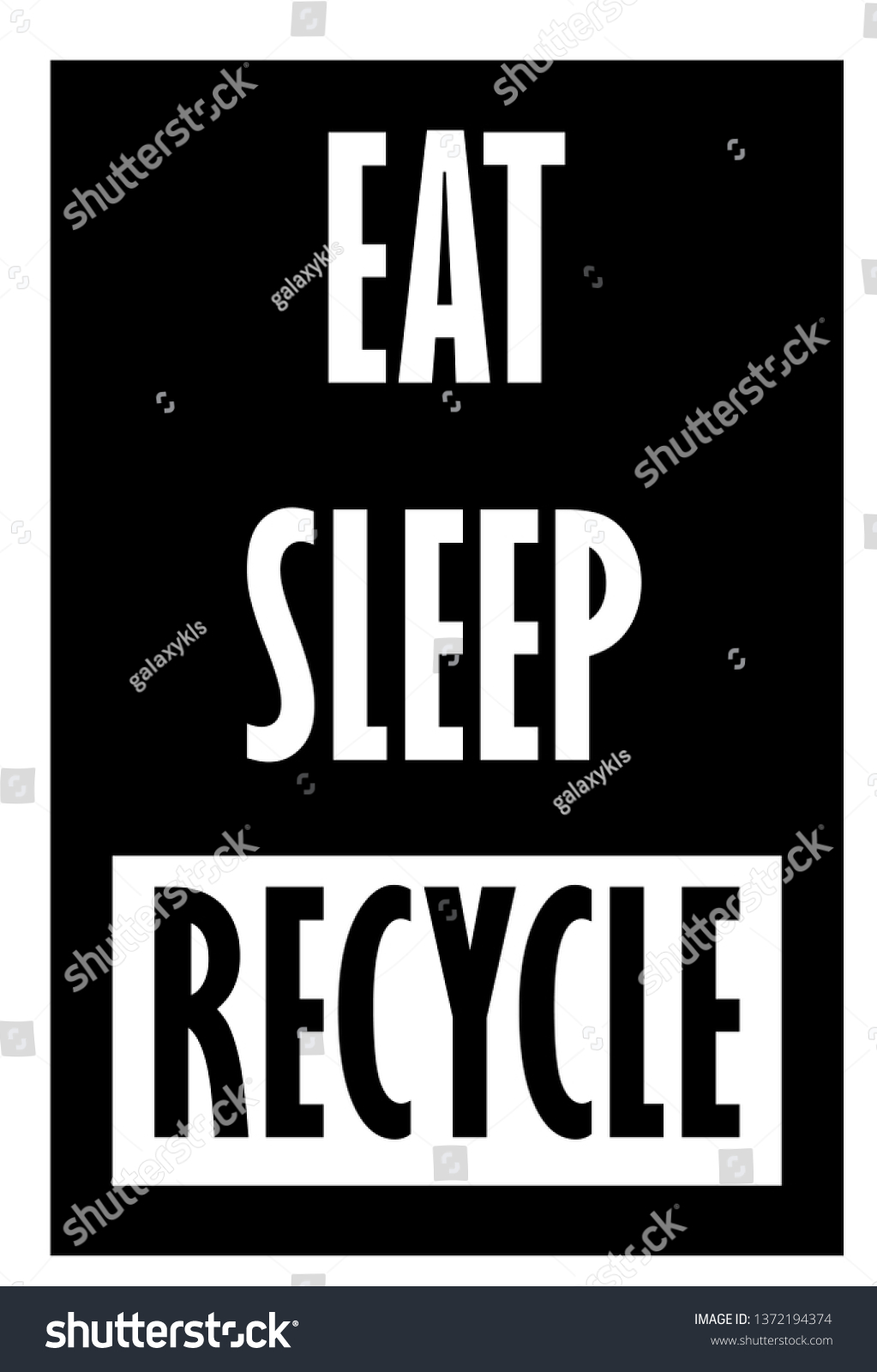 Eat Leep Recycle Slogan Vector: vector de stock (libre de regalías ...