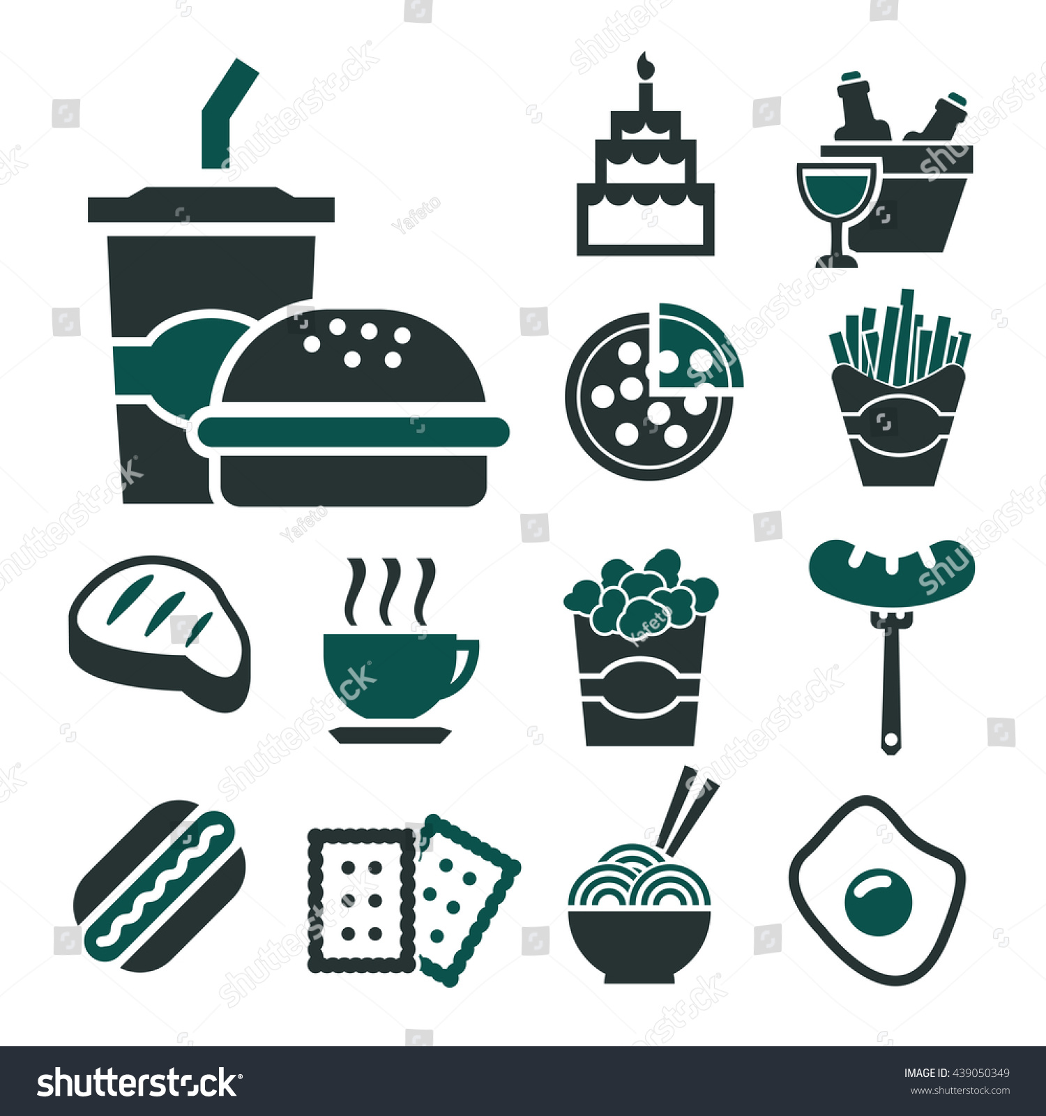 Eating Icon Set Stock Vector (Royalty Free) 439050349